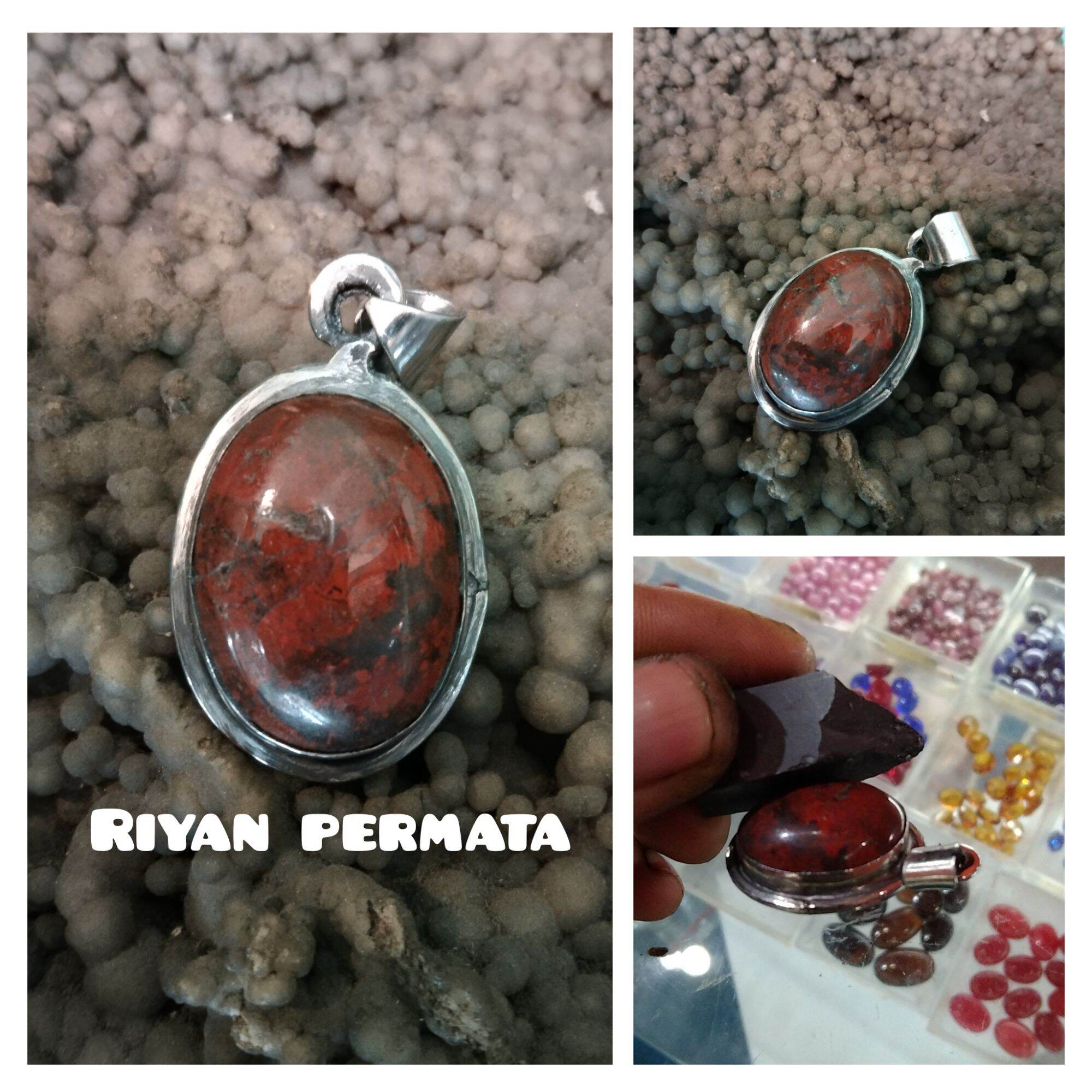 Liontin batu badar besi merah loreng nempel magnet | Lazada Indonesia