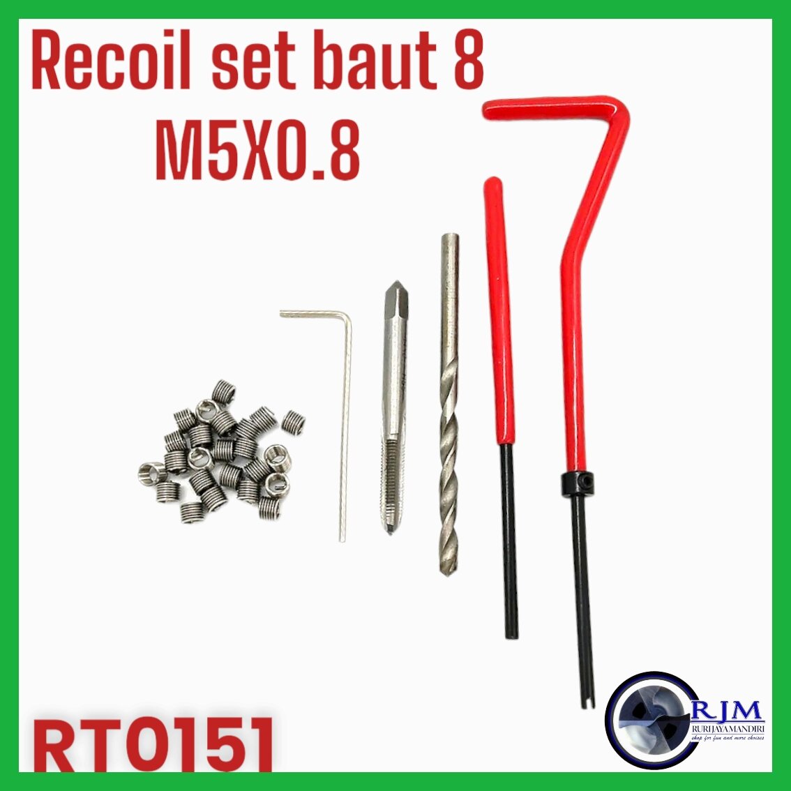 recoil set m5x0.8 recoil baut 8 recoil baut drat 8 set | Lazada Indonesia