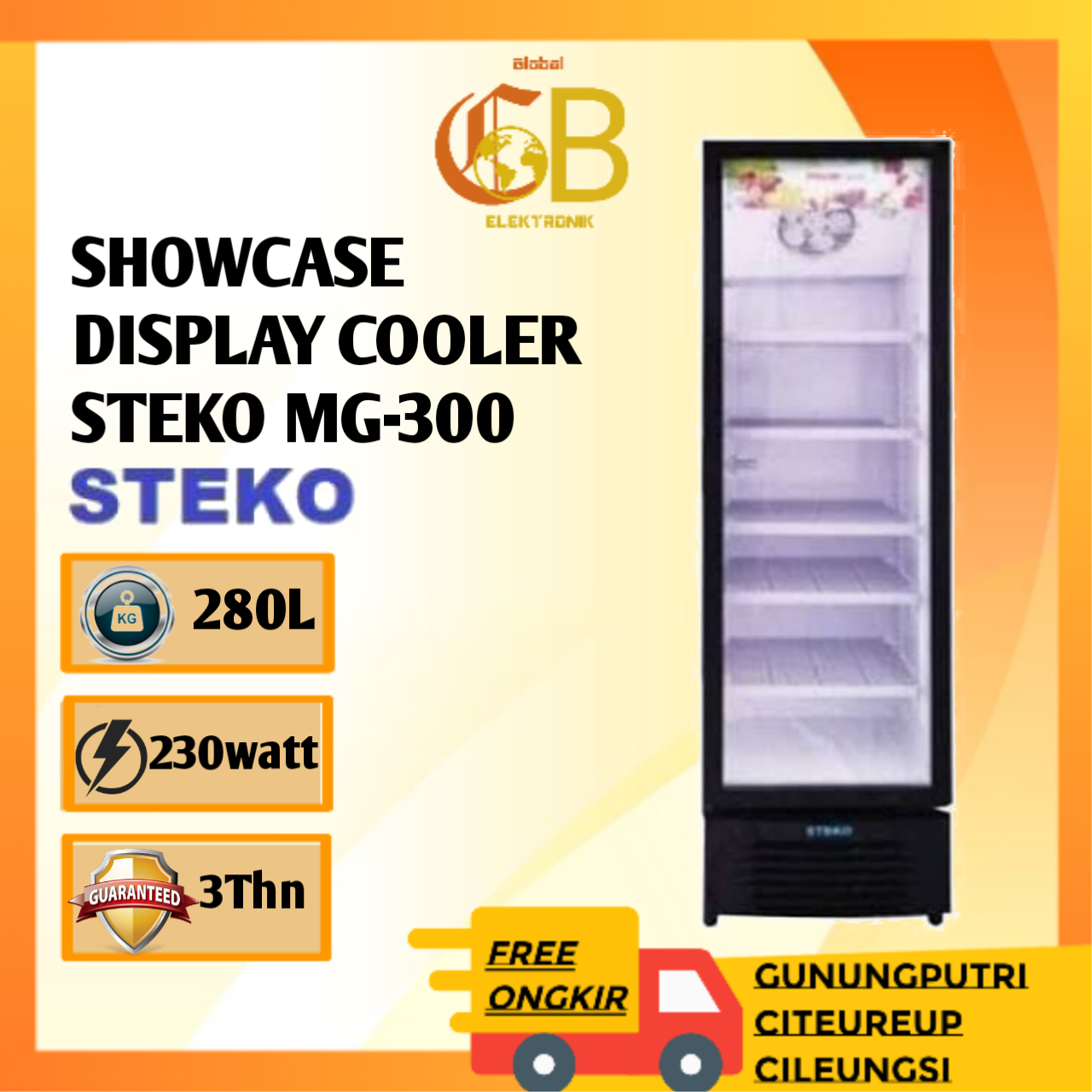 SHOWCASE STEKO MG-300/DISPLAY COOLER 280LITER 5 RAK | Lazada Indonesia