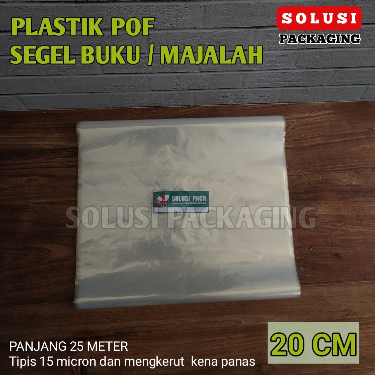 PLASTIK SHRINK POF 20 CM 25 METER PLASTIK SEGEL BUKU BUNGKUS PARCEL ...