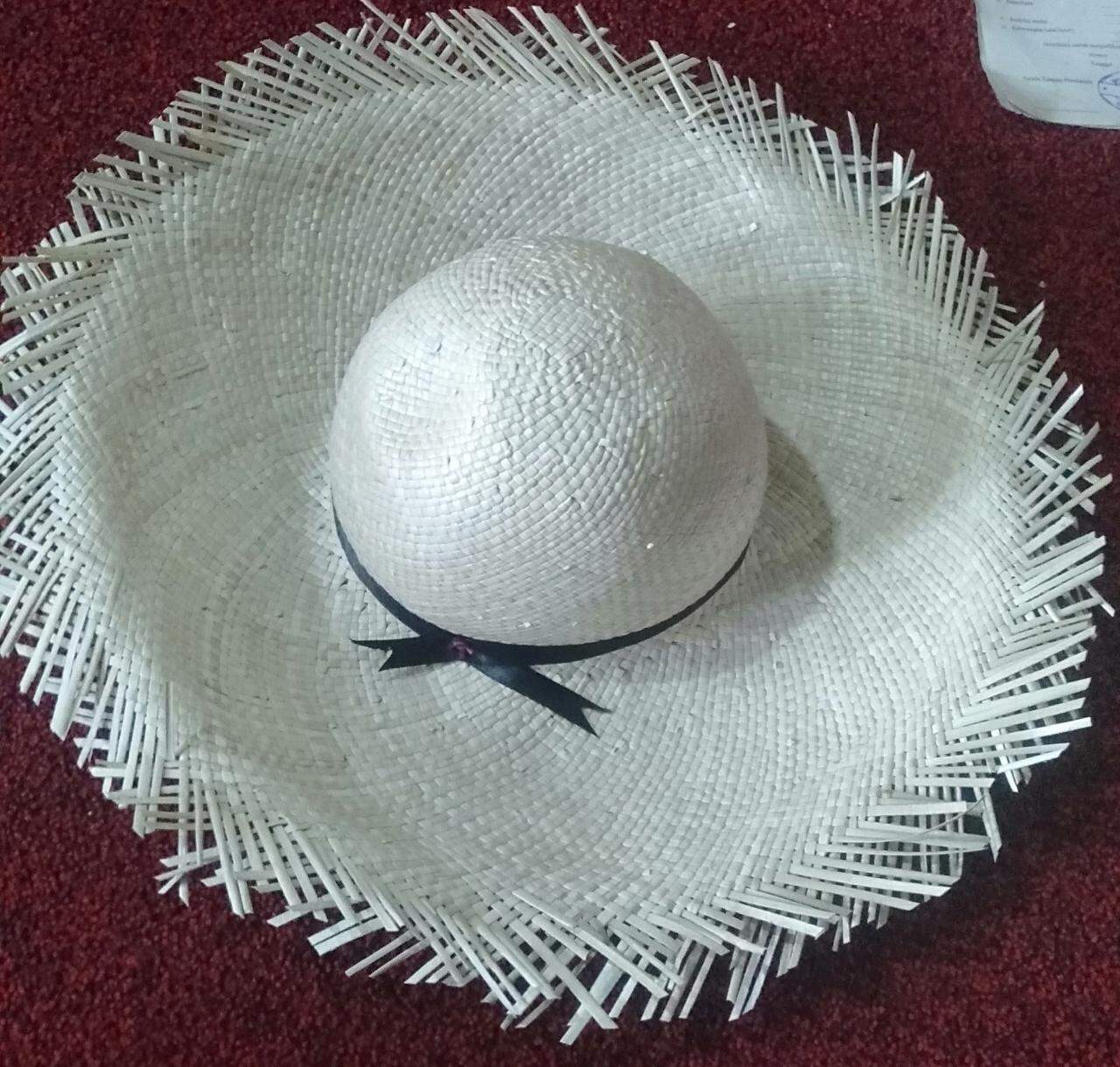 TOPI PANTAI PUTIH POLOS ANYAMAN PANDAN | Lazada Indonesia