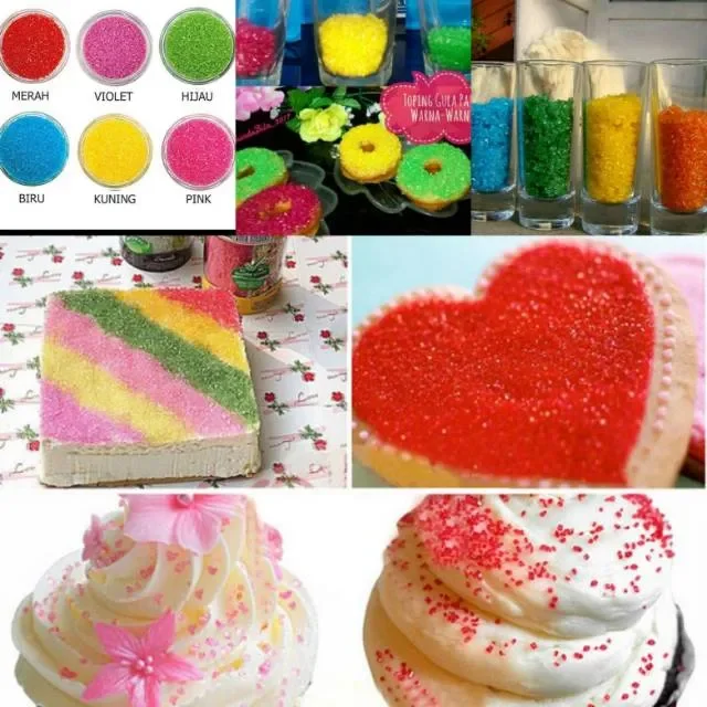 Gula Pasir Warna Warni Repack 50 Gram untuk hiasan kue bolu pukis ...