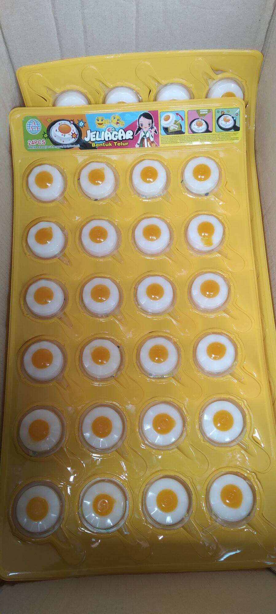 permen jelly agar telor ceplok.QEQE AAA[isi 24 pcs] | Lazada Indonesia