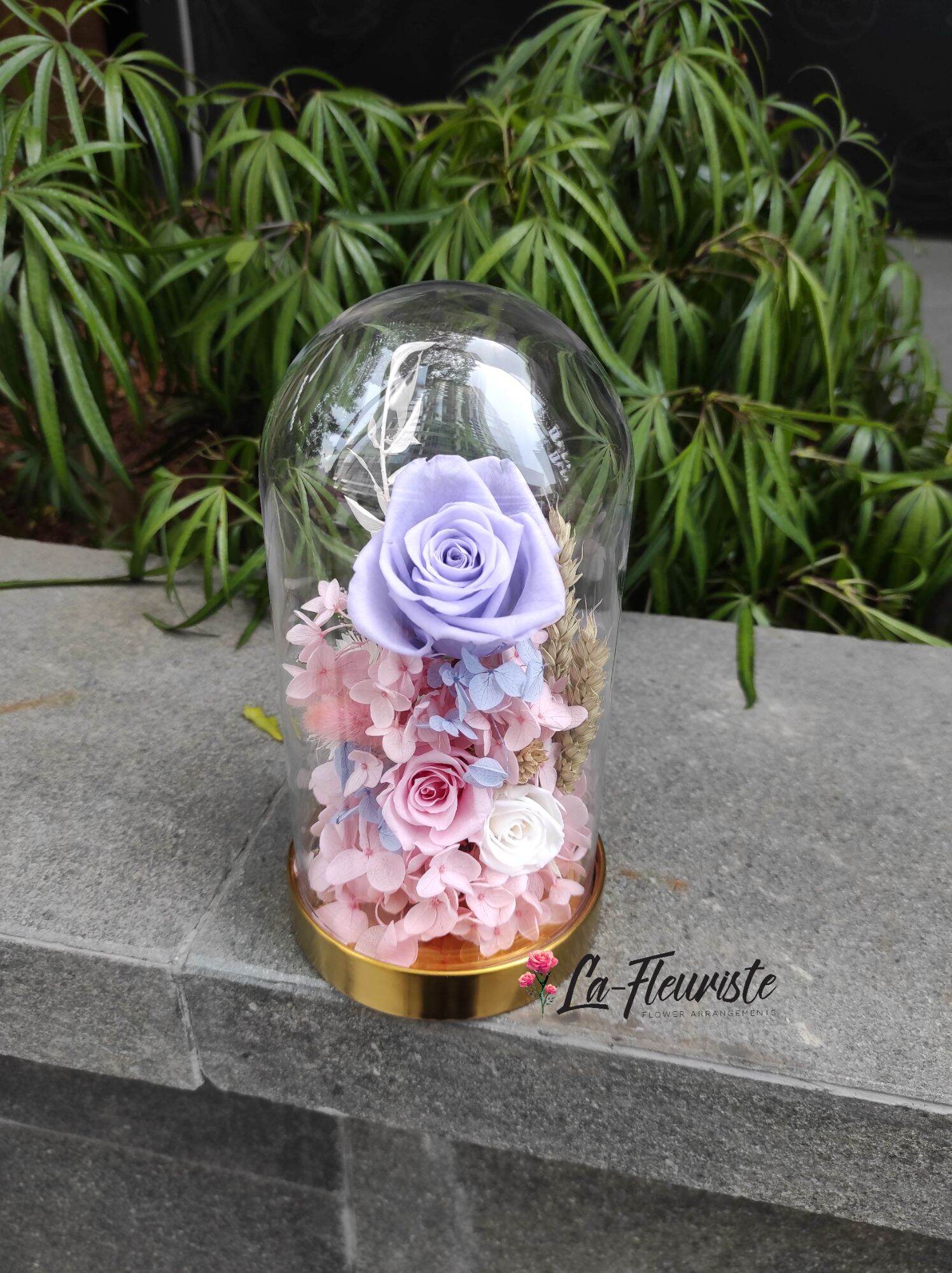 Bunga dome dalam kaca flower dome bunga abadi | Lazada Indonesia