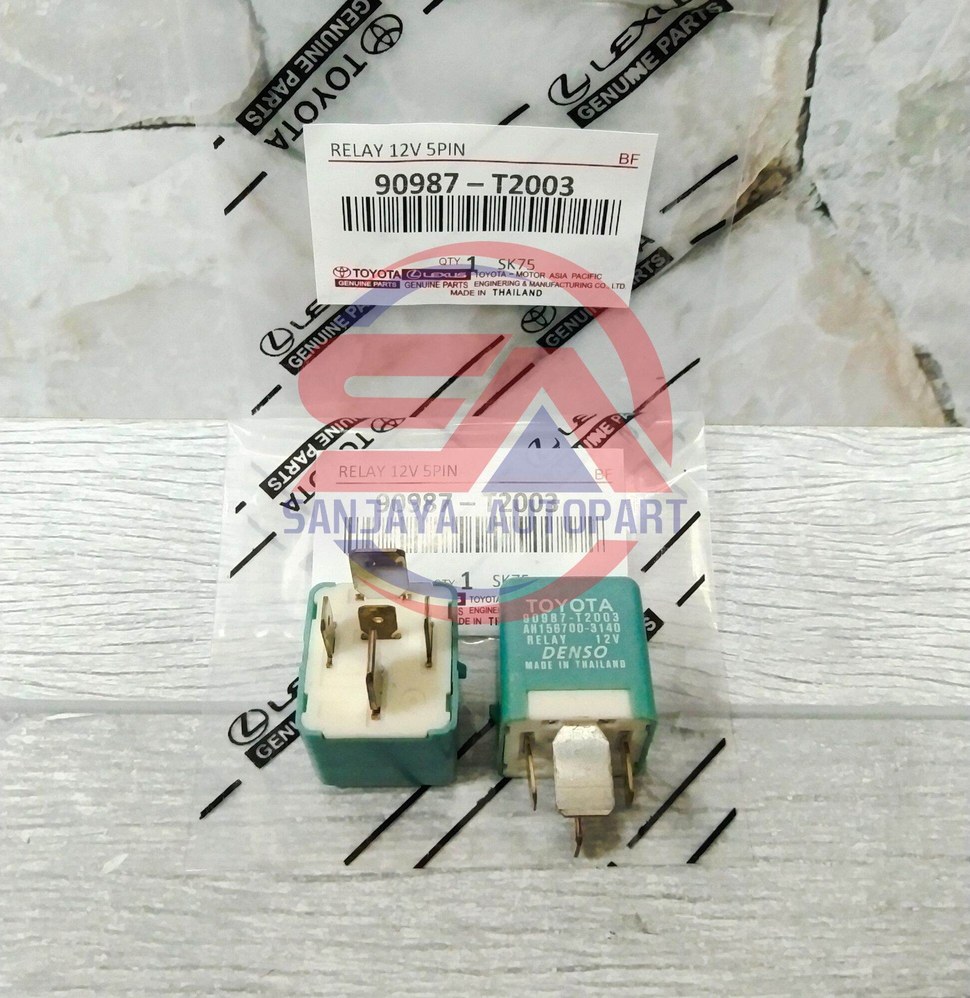 RELAY HEADLAMP RILAY LAMPU 12VOLT KAKI 5 TOYOTA INNOVA YARIS VIOS HILUX FORTUNER 90987-T2003 12V ...