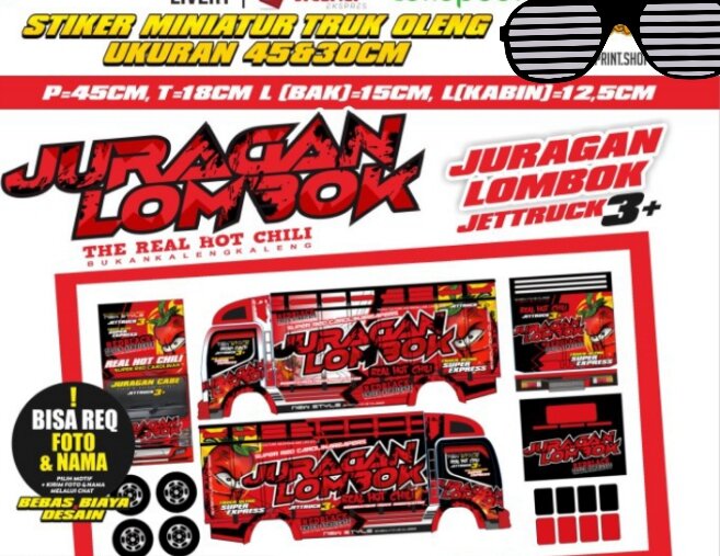 STIKER MINIATUR TRUK OLENG UKURAN 45 CM. | Lazada Indonesia