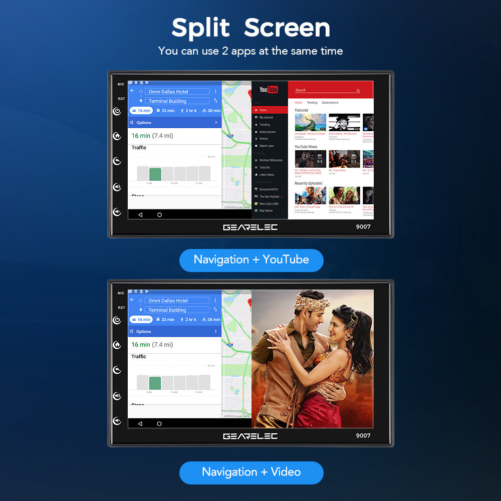 GEARELEC Android 13 Head Unit 7 9 10 inch 4+32G Universal Audio Mobil ...