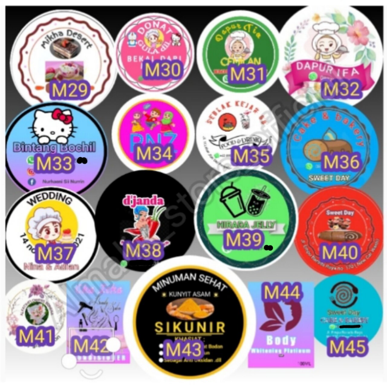 Cetak stiker logo nama sendiri label buat jualan makanan | Lazada Indonesia