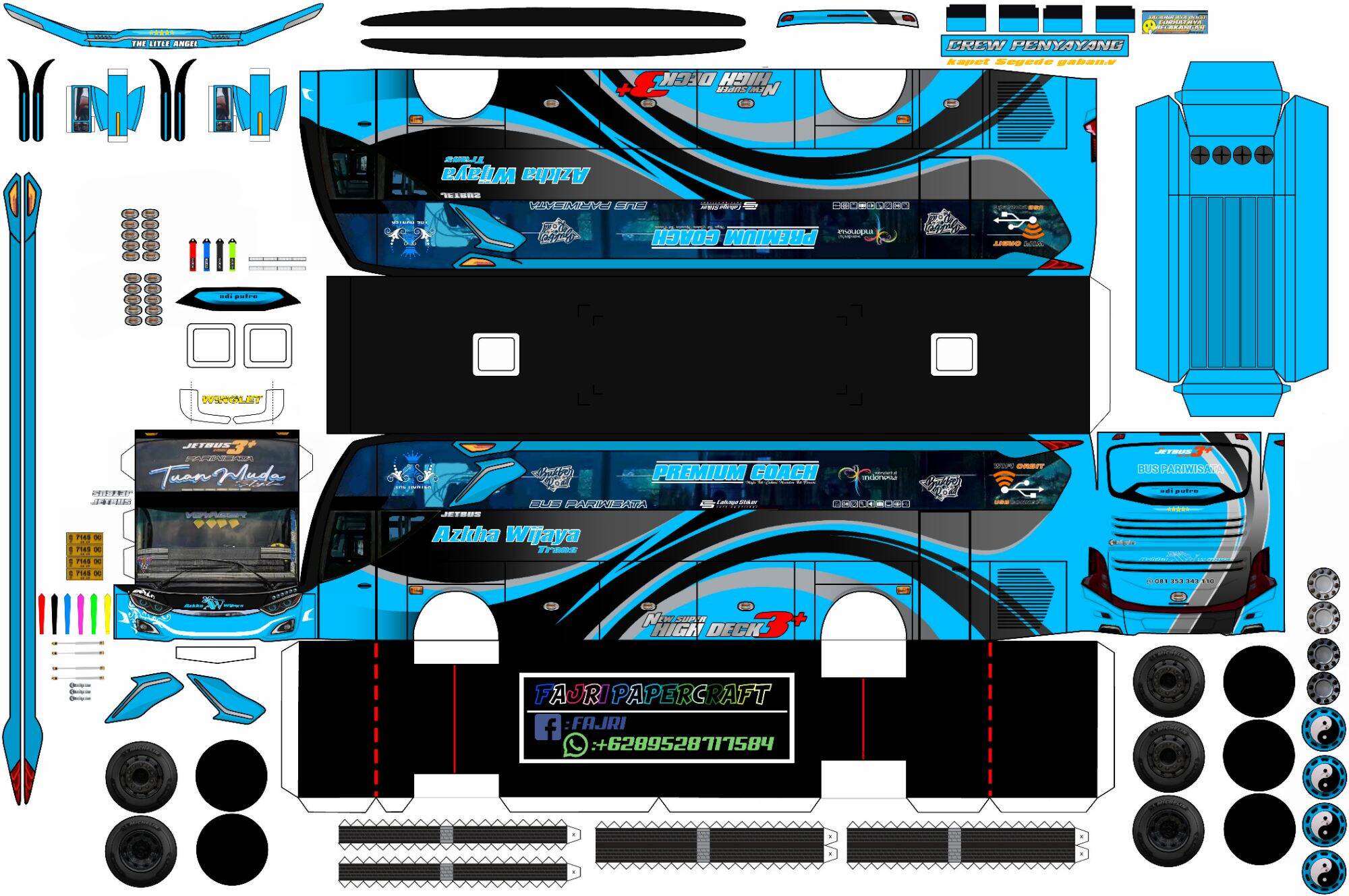 STIKER MINIATUR BUS TERMURAH COD PANJANG BUS 30CM | Lazada Indonesia