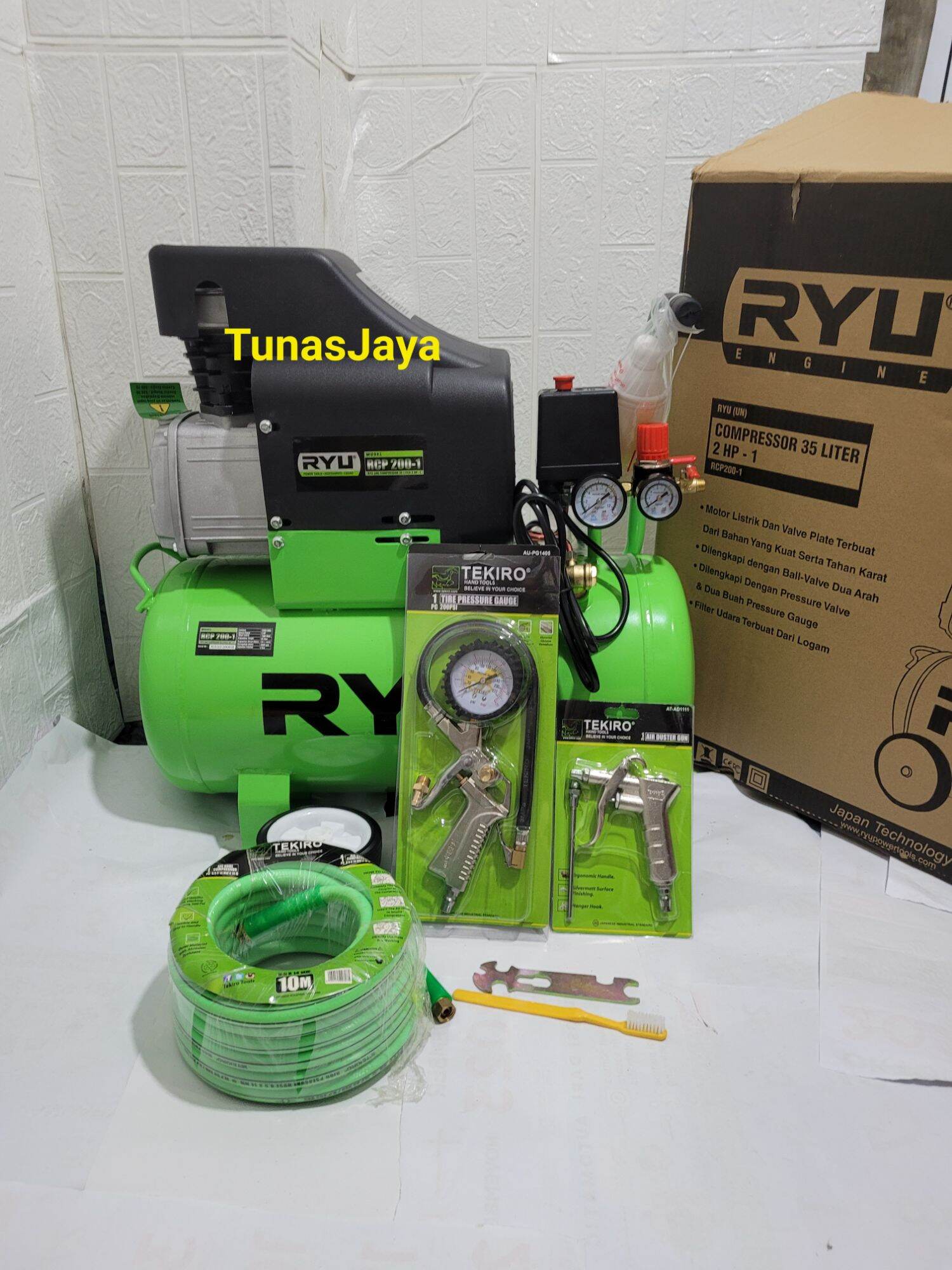 Paket Komplit Pengecatan Tambal Ban Kompresor RYU TEKIRO 2HP RCP200-1(10Meter) | Lazada Indonesia