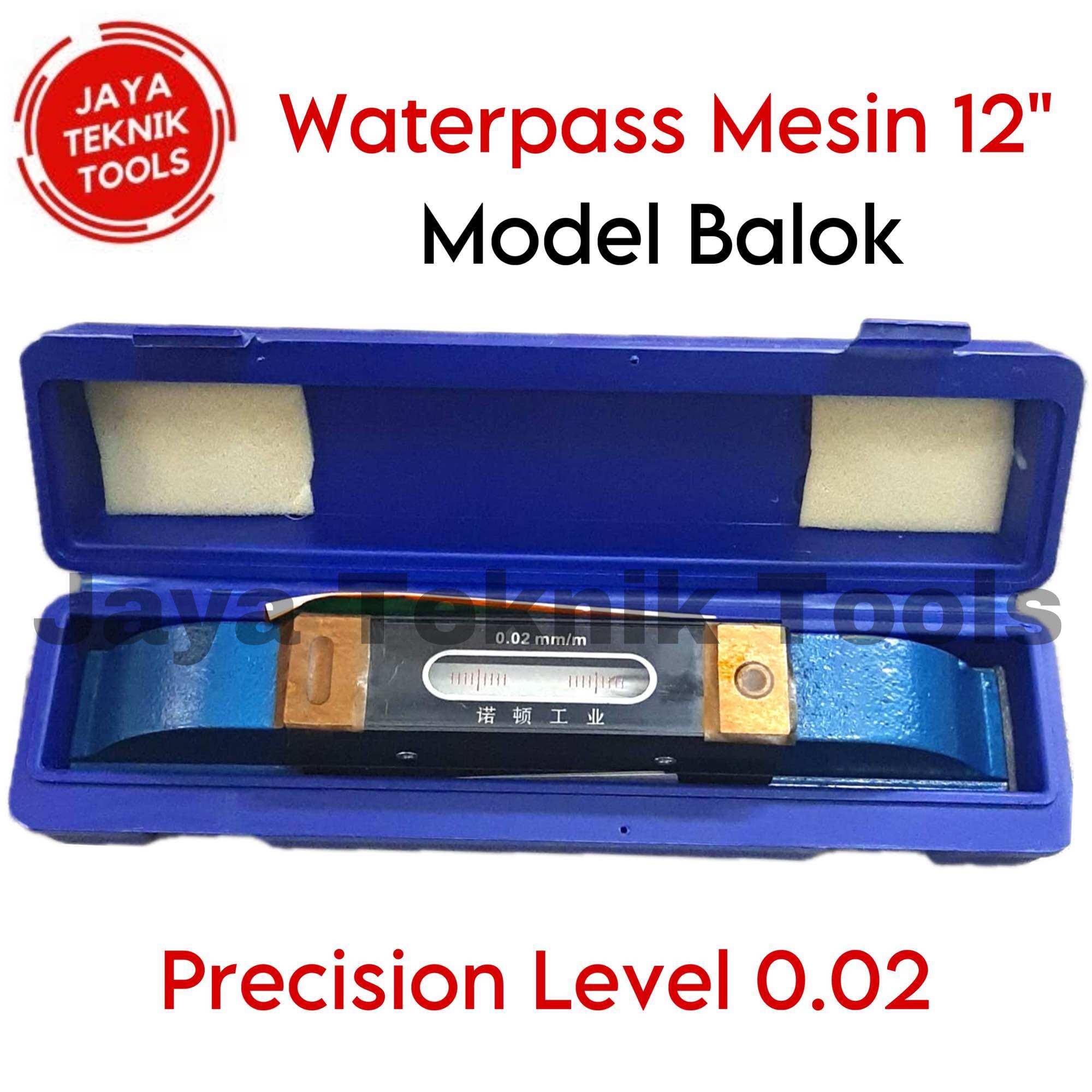Waterpass Mesin 12” inch 0.02 Balok Precision Flat Level Alat Ukur ...