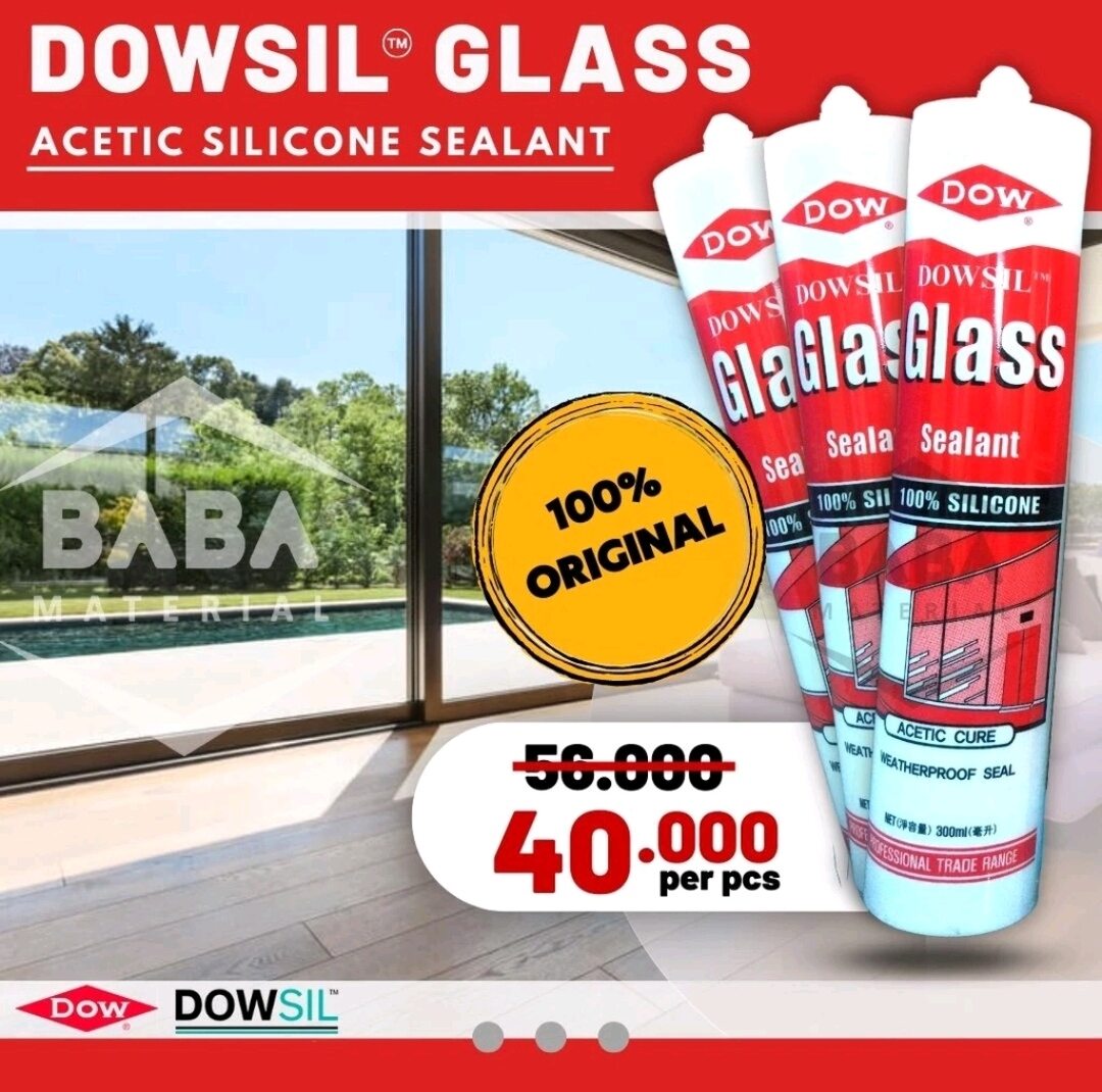 Lem DOWSIL Glass Silicon Sealant Asam Acetic 300 Ml | Lazada Indonesia