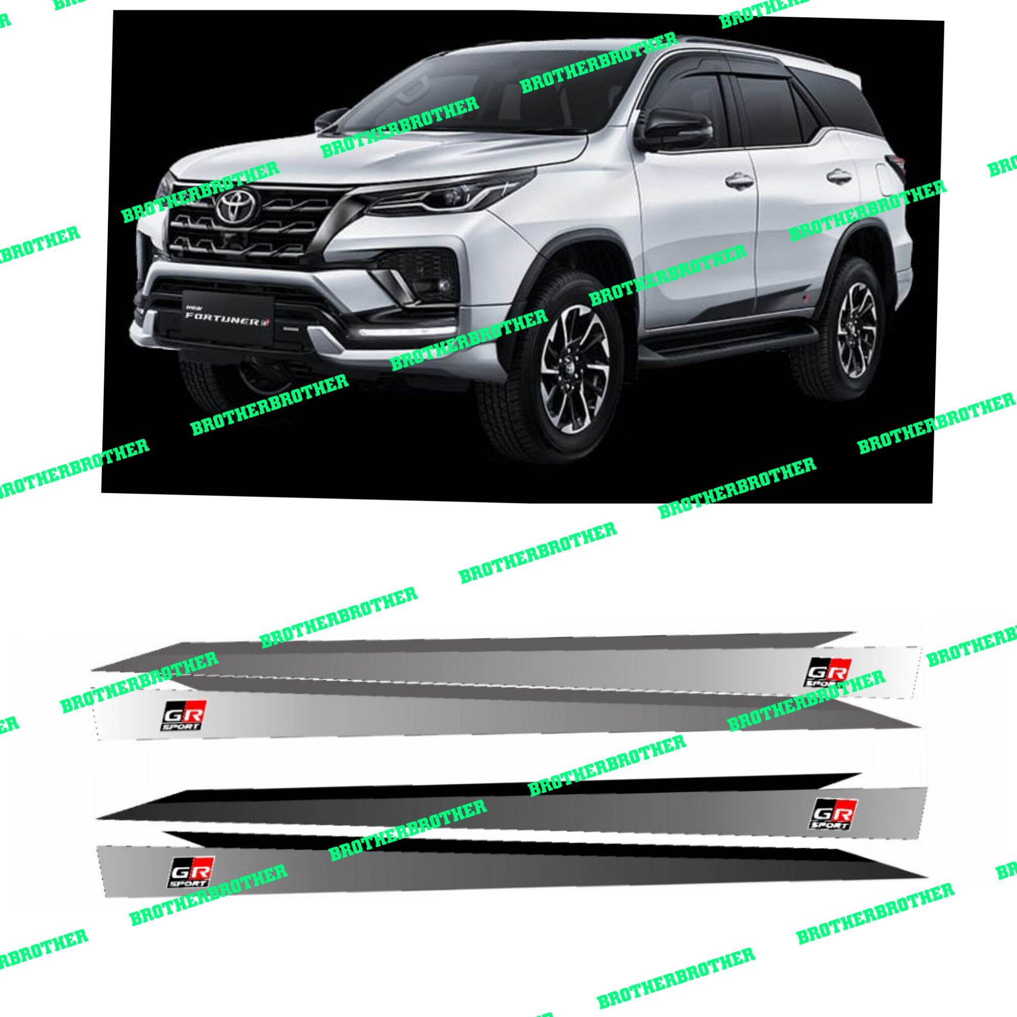 Stiker body list body all new fortuner GR sport hitam dan silver ...