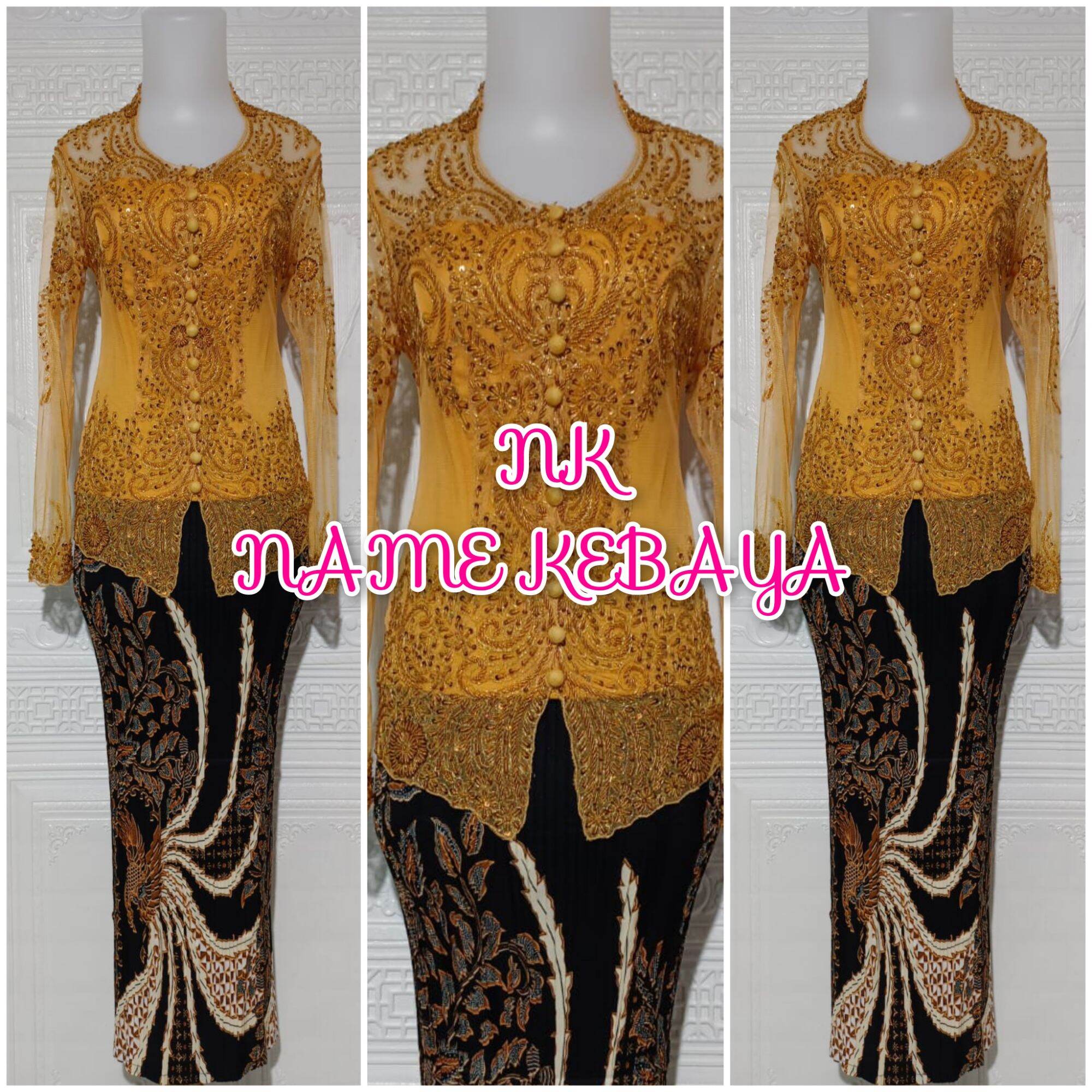 set kebaya pesta kebaya wisuda kebaya murah kebaya gold + rok prisket ...