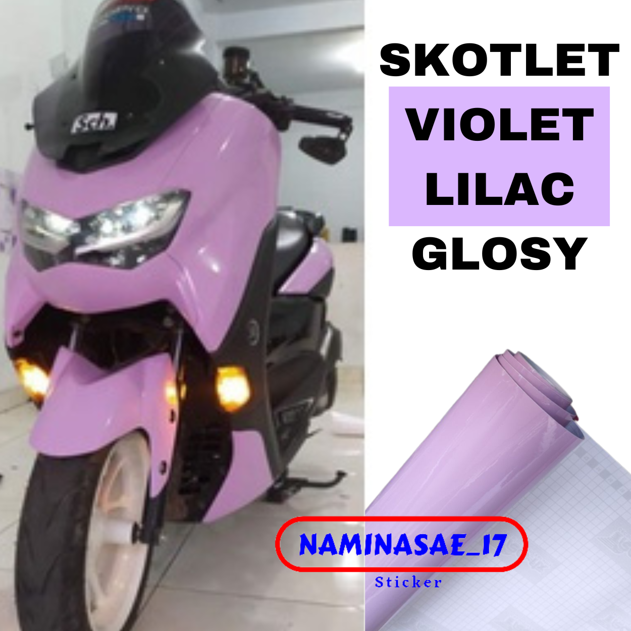 Skotlet ungu lilac glosy sticker warna ungu muda lilac sekotlet motor ...