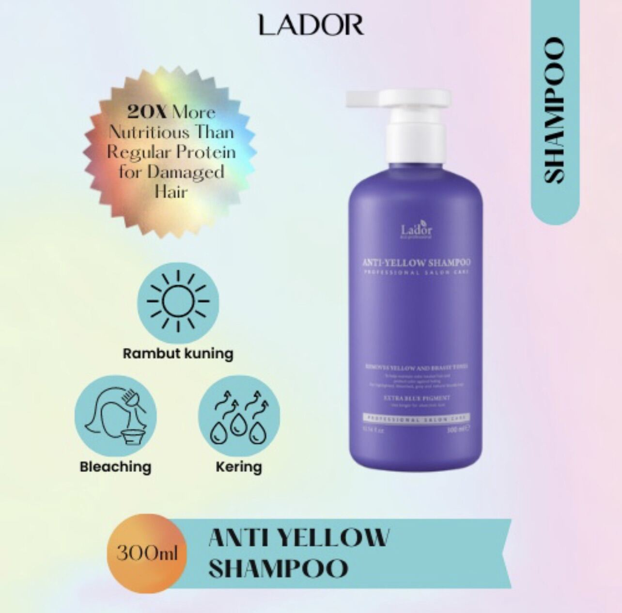 Lador Anti Yellow Shampoo 300ml | Lazada Indonesia