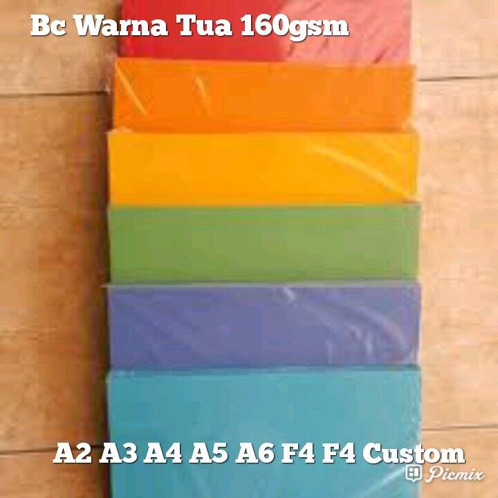 Kertas BC Warna Tua 160gsm A2 A3 A4 A5 A6 F4 Custom | Lazada Indonesia