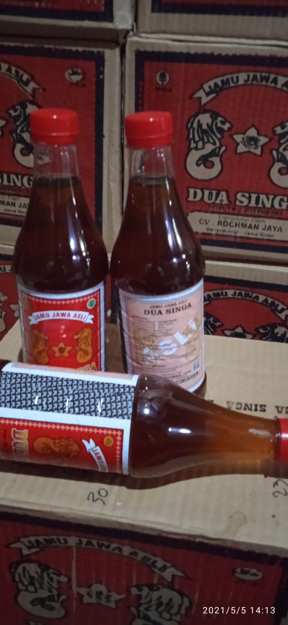 paket 3 botol kemasan baru PL pahit jamu Jawa asli dua singa 600ml ...