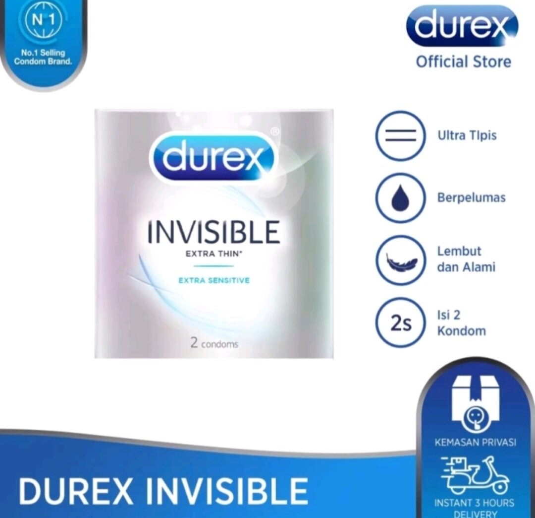 KONDOM DUREX INVISIBLE EXTRA THIN EXTRA SENSITIVE 2PC | Lazada Indonesia