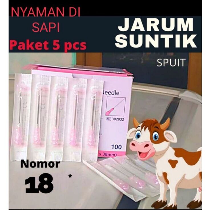 JARUM SUNTIK HEWAN BESAR UKURAN 18 SPUIT SAPI 21 KAMBING TIDAK SAKIT ...