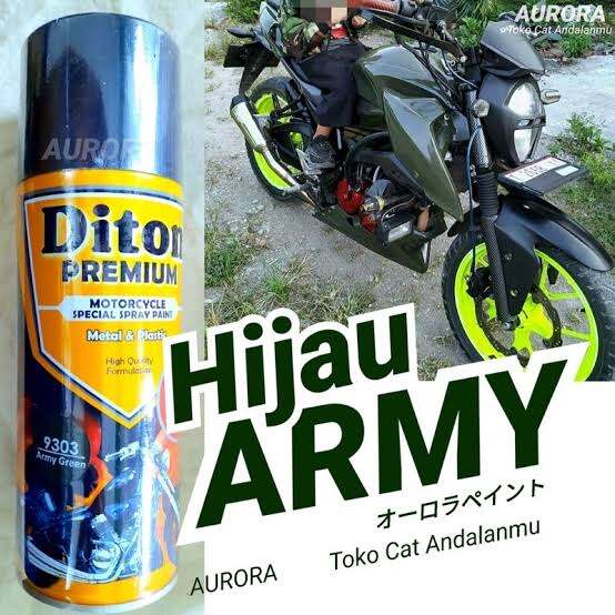 cat hijau armi pylok diton premium hijau army 9303 cat motor dan mobil ...