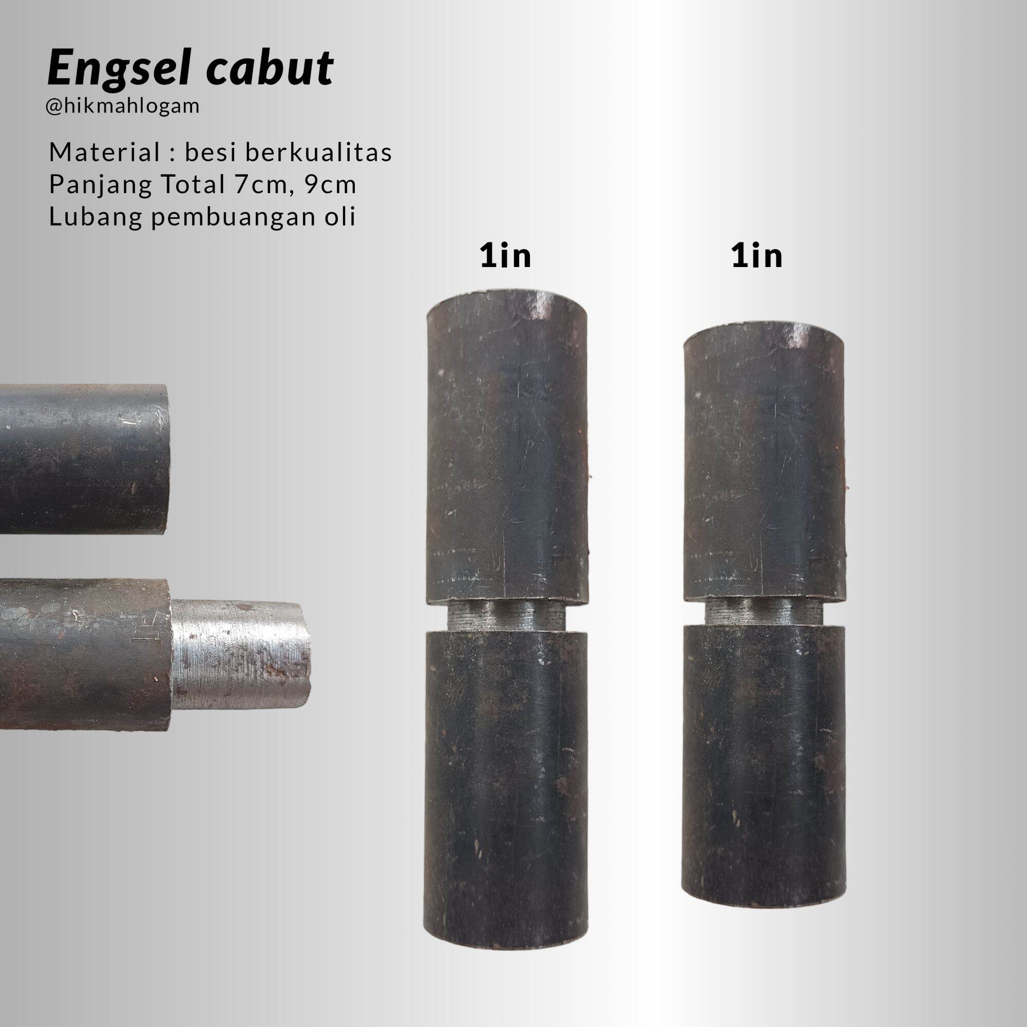 engsel bubut 1 inch besi berkualitas | engsel pintu panjang 7cm, 9cm ...