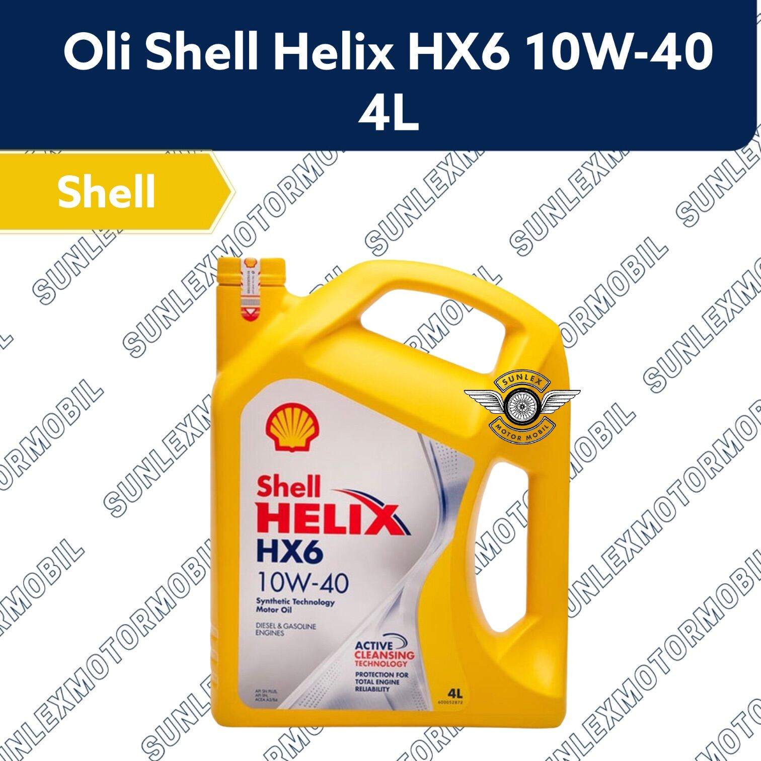 4L OLI SHELL HX6 10W40 10W-40 SHELL HELIX HX6 MESIN MOBIL BENSIN DIESEL ...