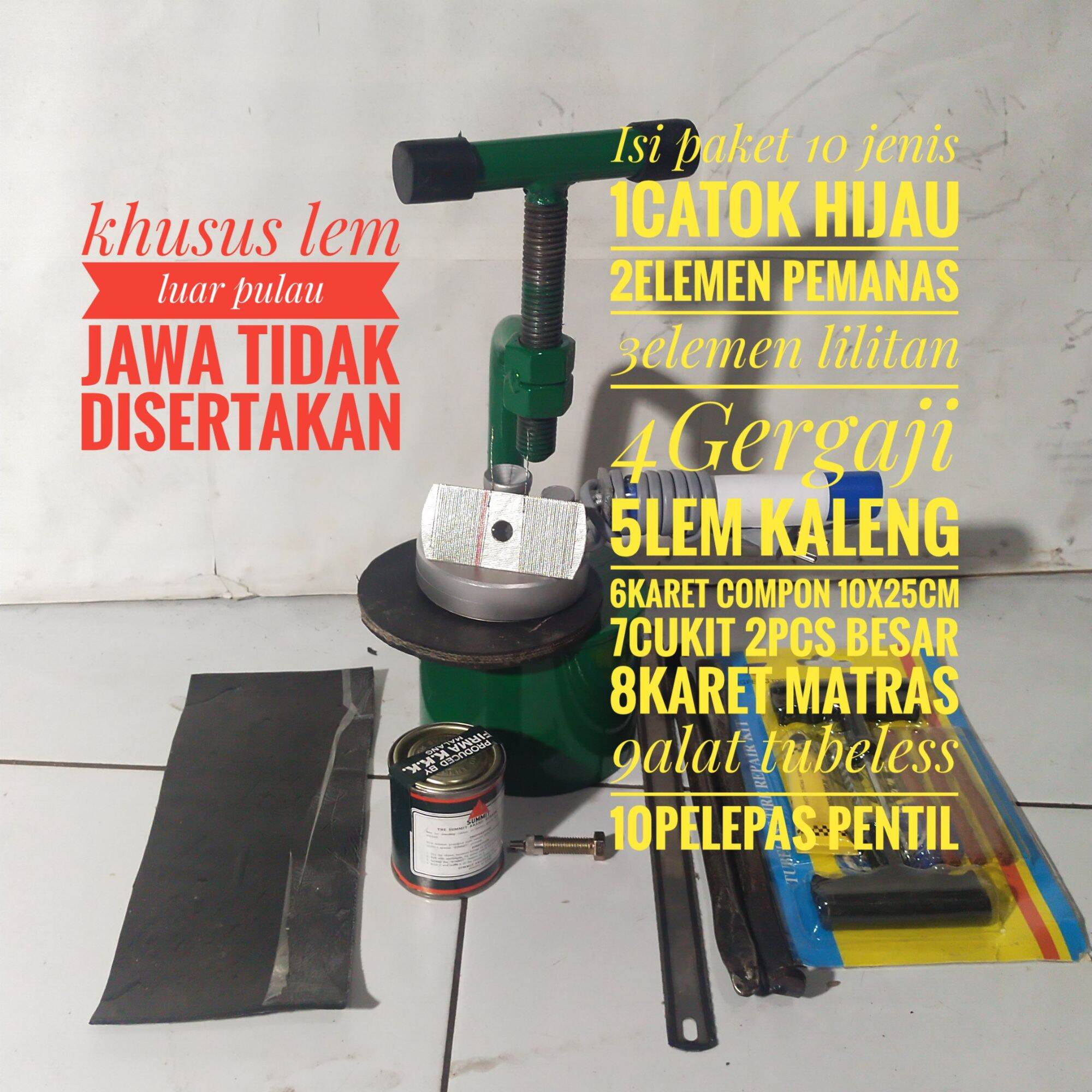 Alat tambal ban listrik otomatis 1set lengkap catok hijau cukit besar ...