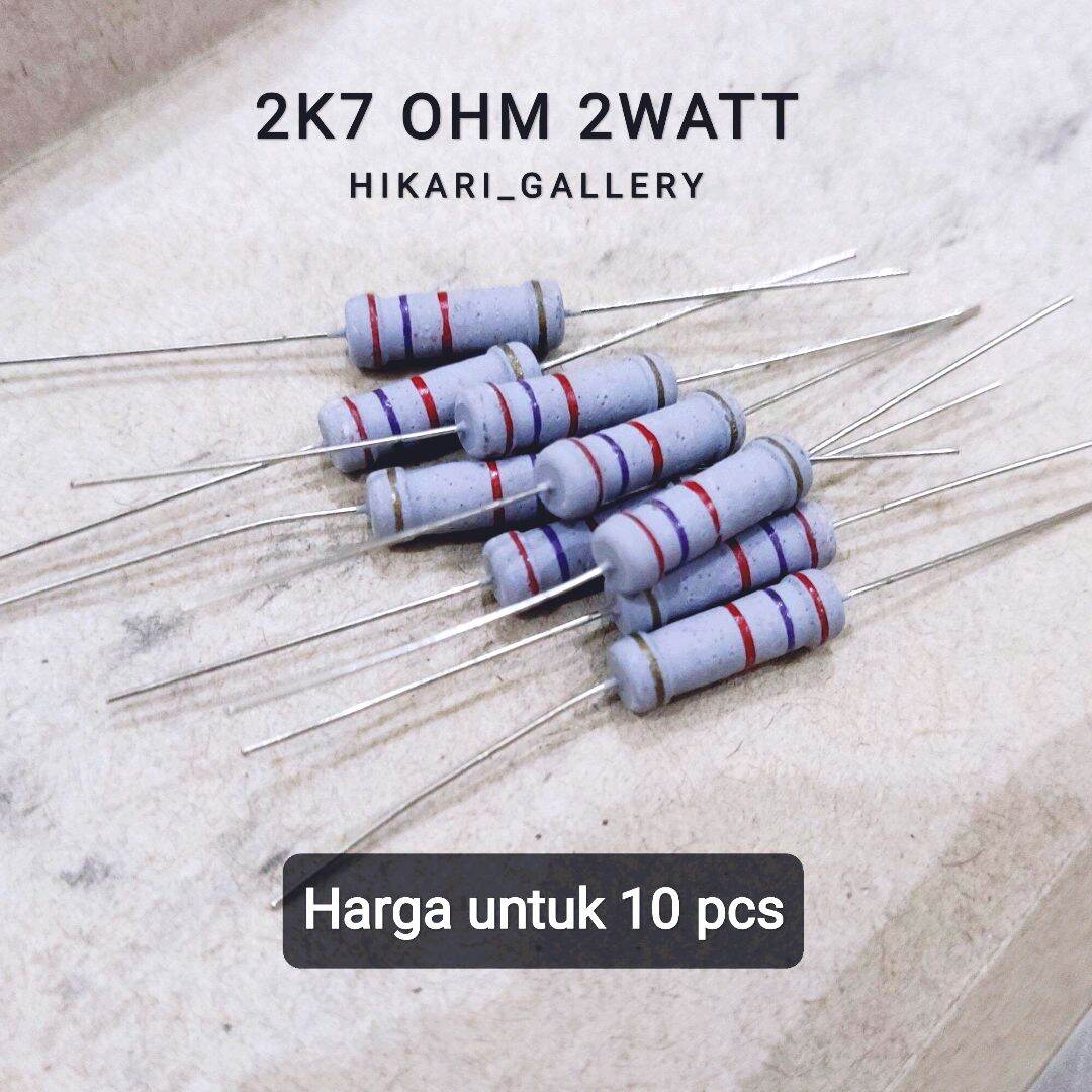 [10 PCS] RESISTOR 2 WATT 2K7 OHM TOLERANSI 5% / RESISTOR 2K7 Ohm 2W Tol ...