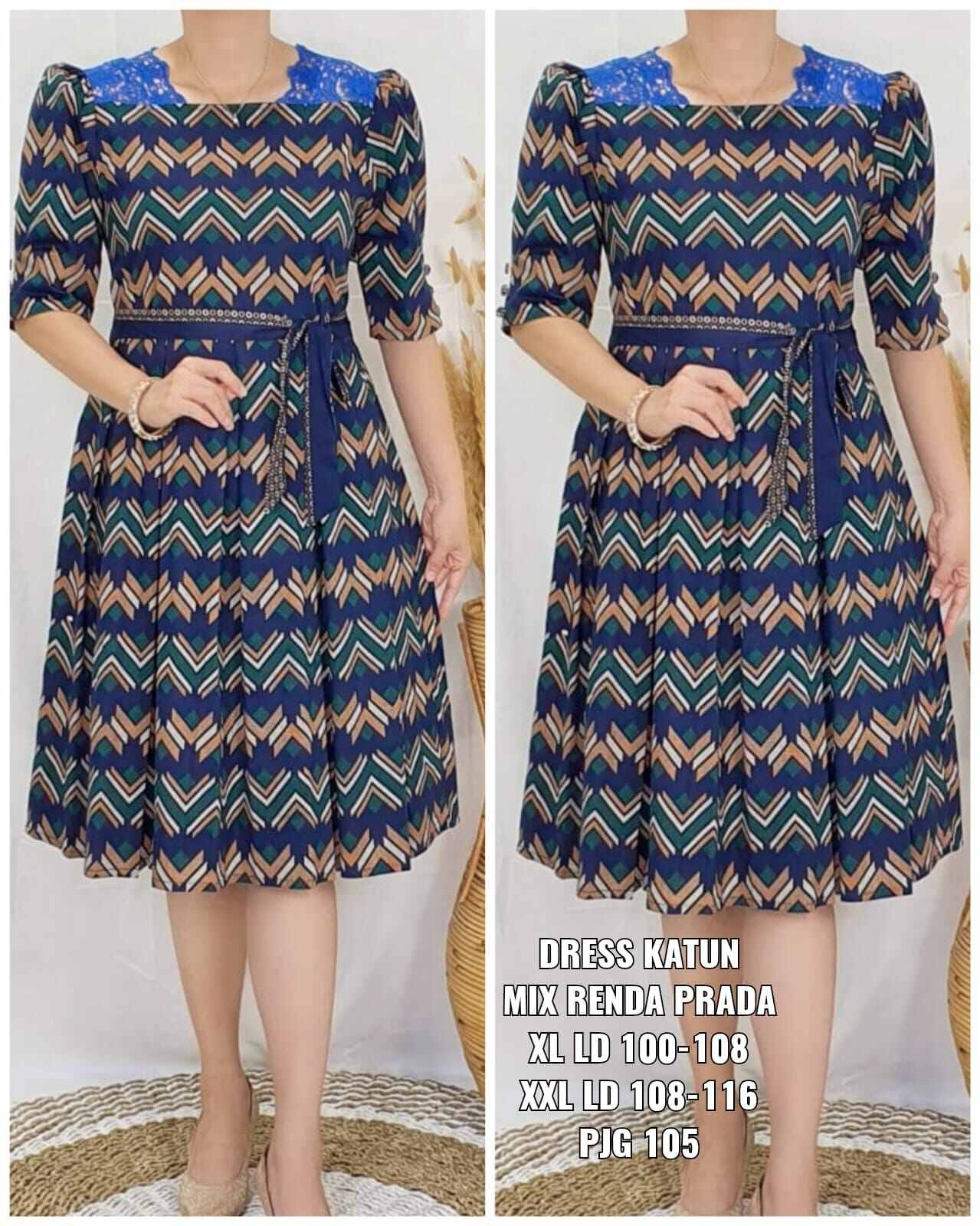 Ready stok dress batik renda Prada cek ukuran di gambar | Lazada Indonesia