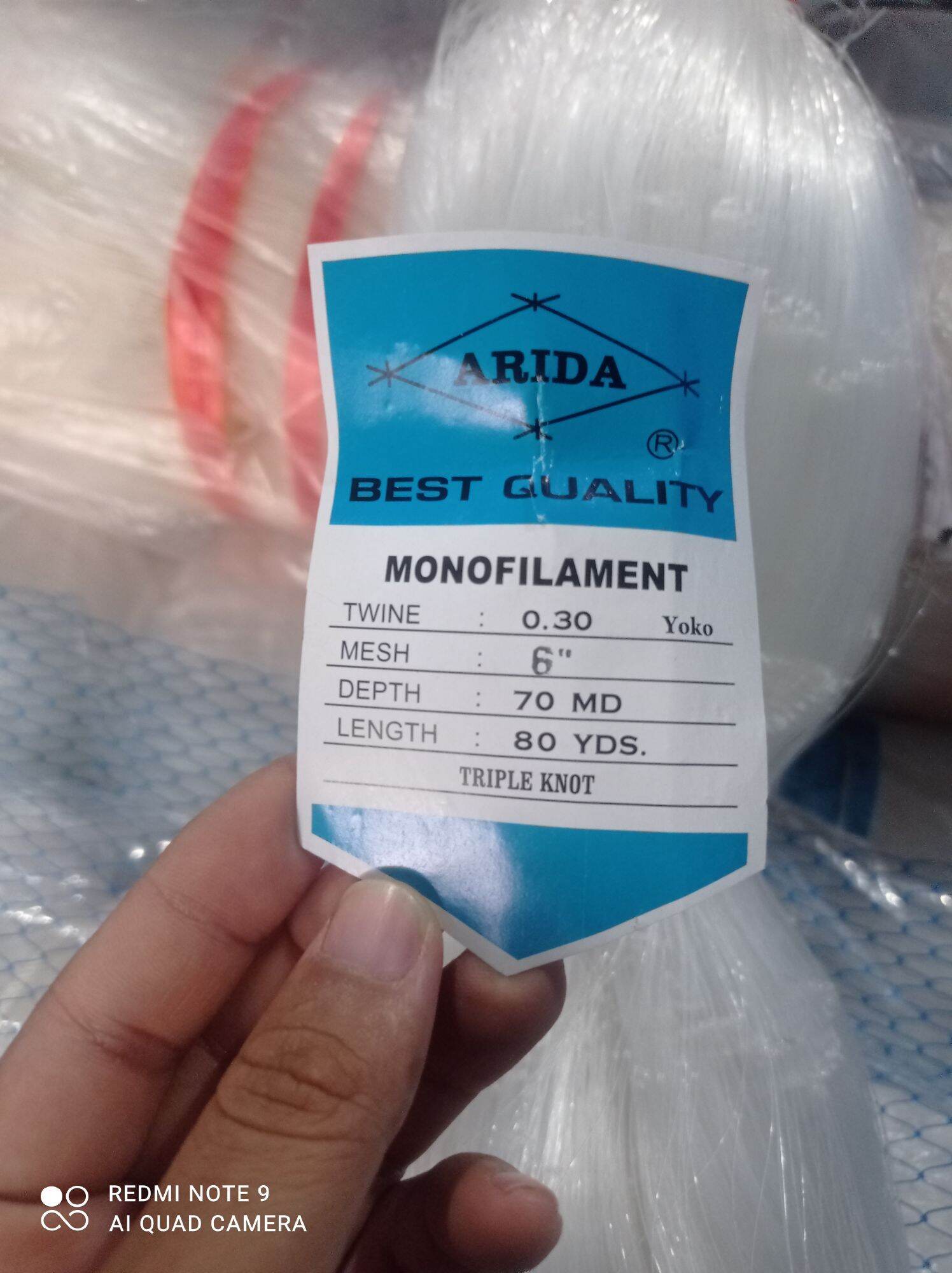 Jaring ikan bawal jaring ikan arida 0.30 6 inchi 70md/80yds yoko triple ...