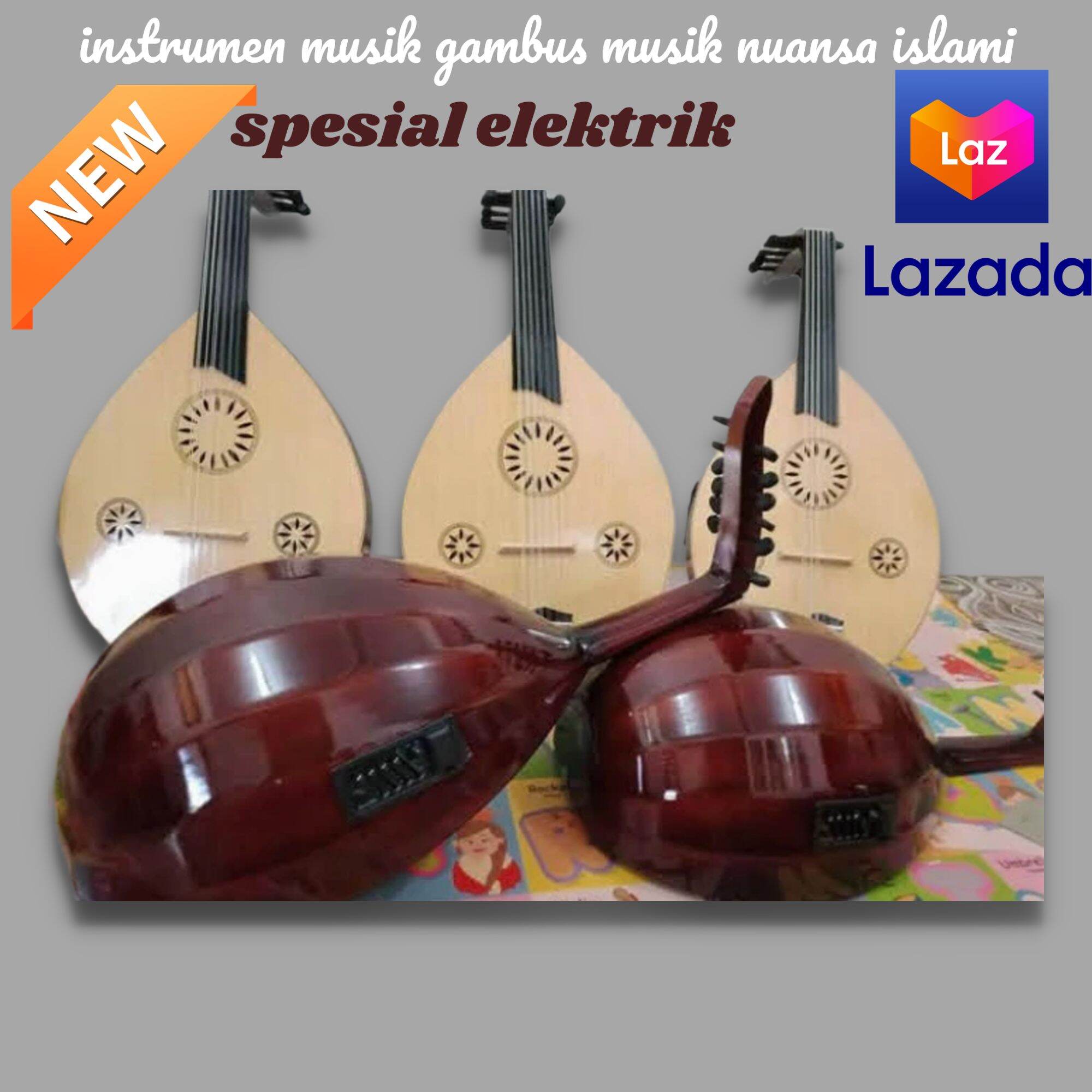 Gambus oud elektrik instrumen alat musik islam | Lazada Indonesia