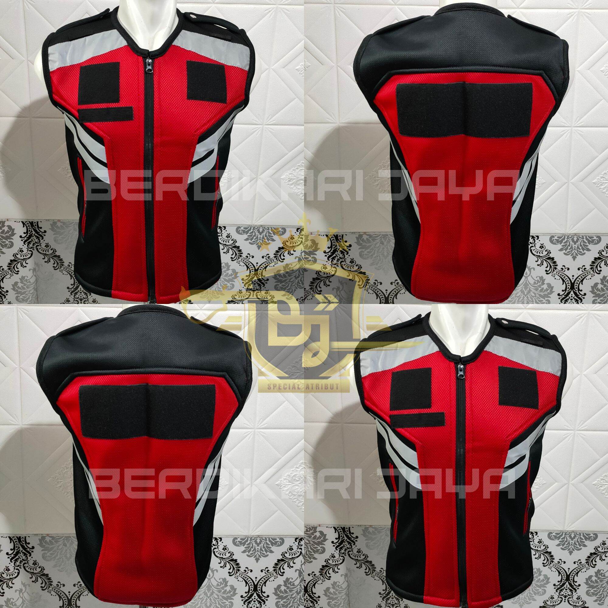 Rompi Touring Red Black Rompi Club Bikers Rompi Polosan Doublemesh ...