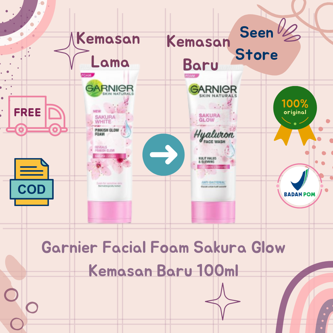 Garnier Sakura Facial Foam SAKURA GLOW 100ml, KEMASAN BARU | Lazada ...