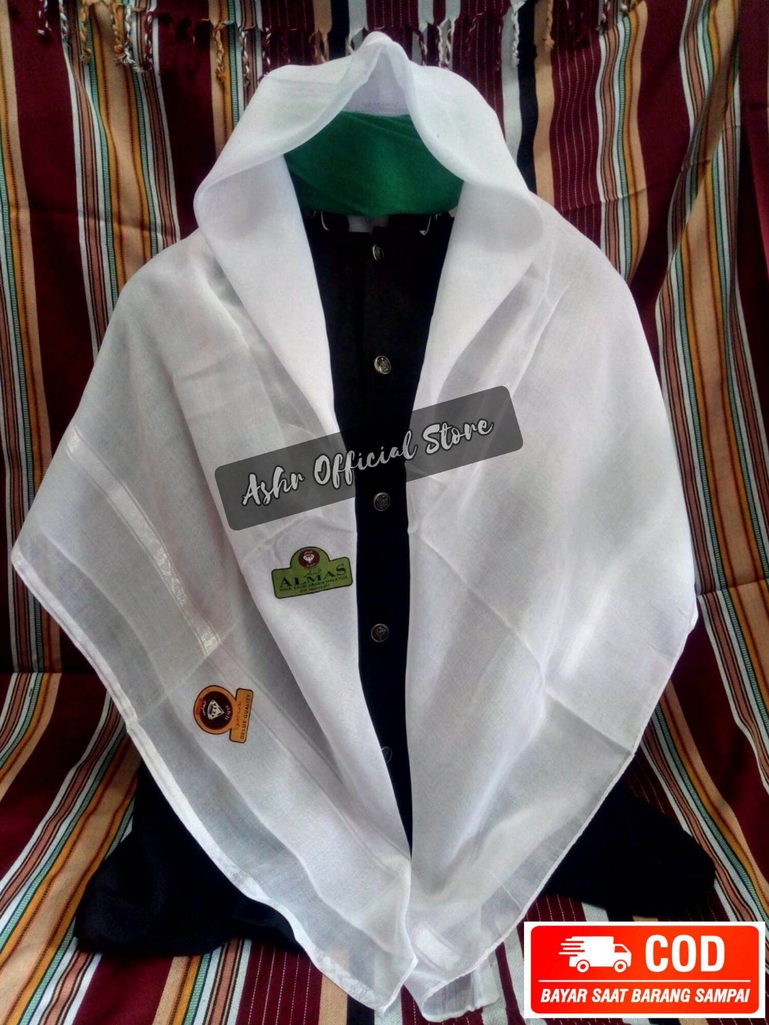 SORBAN ALMAS PUTIH POLOS | SORBAN HABIB LUTHFI | Lazada Indonesia