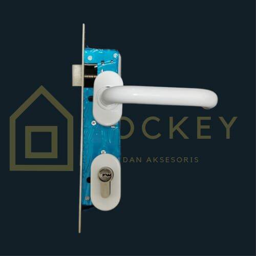 KUNCI HANDLE PINTU ALUMUNIUM SET LEVER 84030 OVAL (MORTISE LOCK + LEVER ...