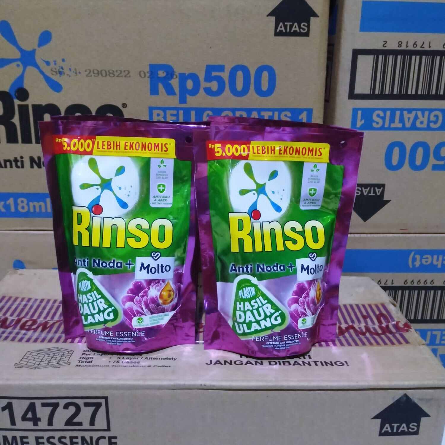 [Paket Bundle 5 PACK] Rinso Molto Cair 200ml / Rinso Pounch 5000an ...
