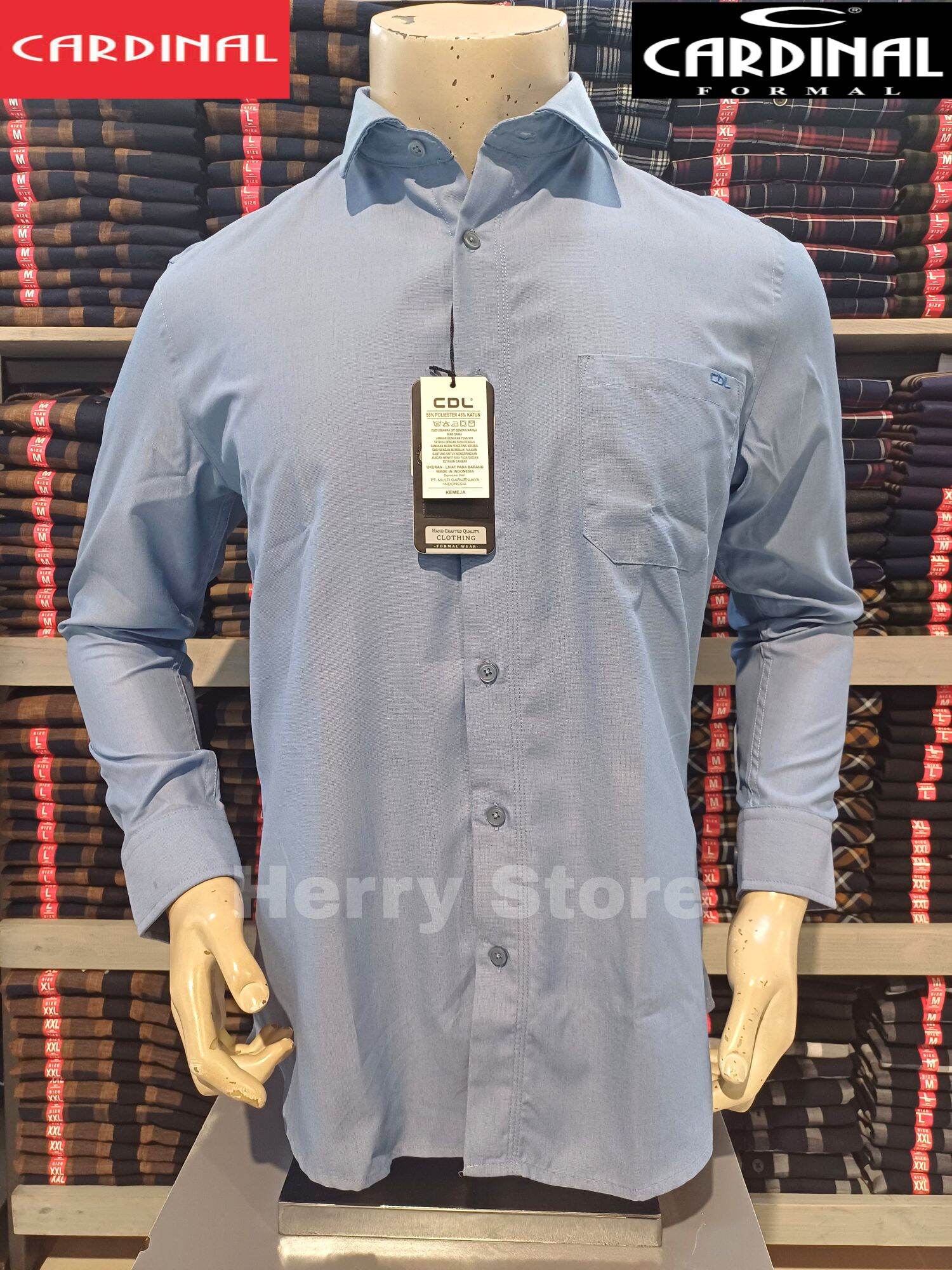 KEMEJA CARDINAL FORMAL CDL SLIMFIT PREMIUM WARNA BIRU LANGIT | Lazada ...