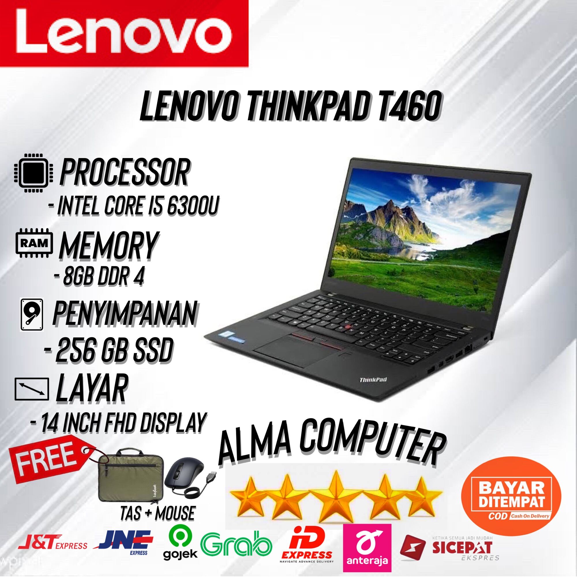 LAPTOP LENOVO THINKPAD MURAH ORIGINAL - CORE I5 I3 I7 8GB RAM 256GB SSD ...