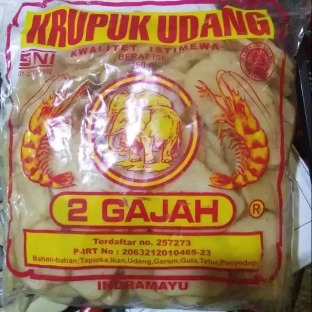 250 gram Kerupuk Udang Cap 2 gajah | Lazada Indonesia