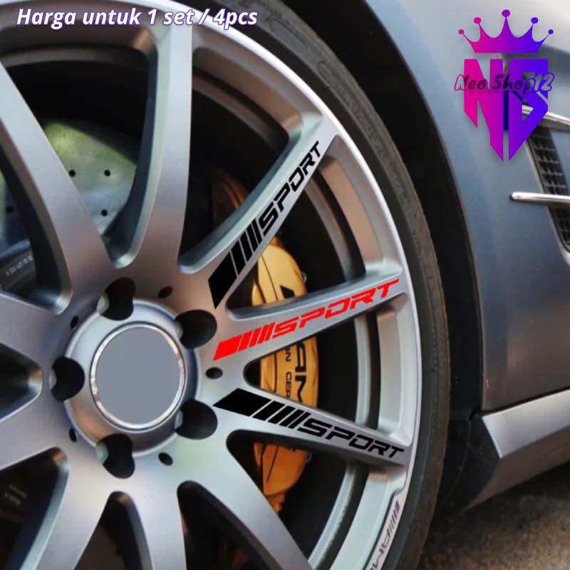 1 set/4pcs Stiker Sport Velg Mobil Universal | Lazada Indonesia