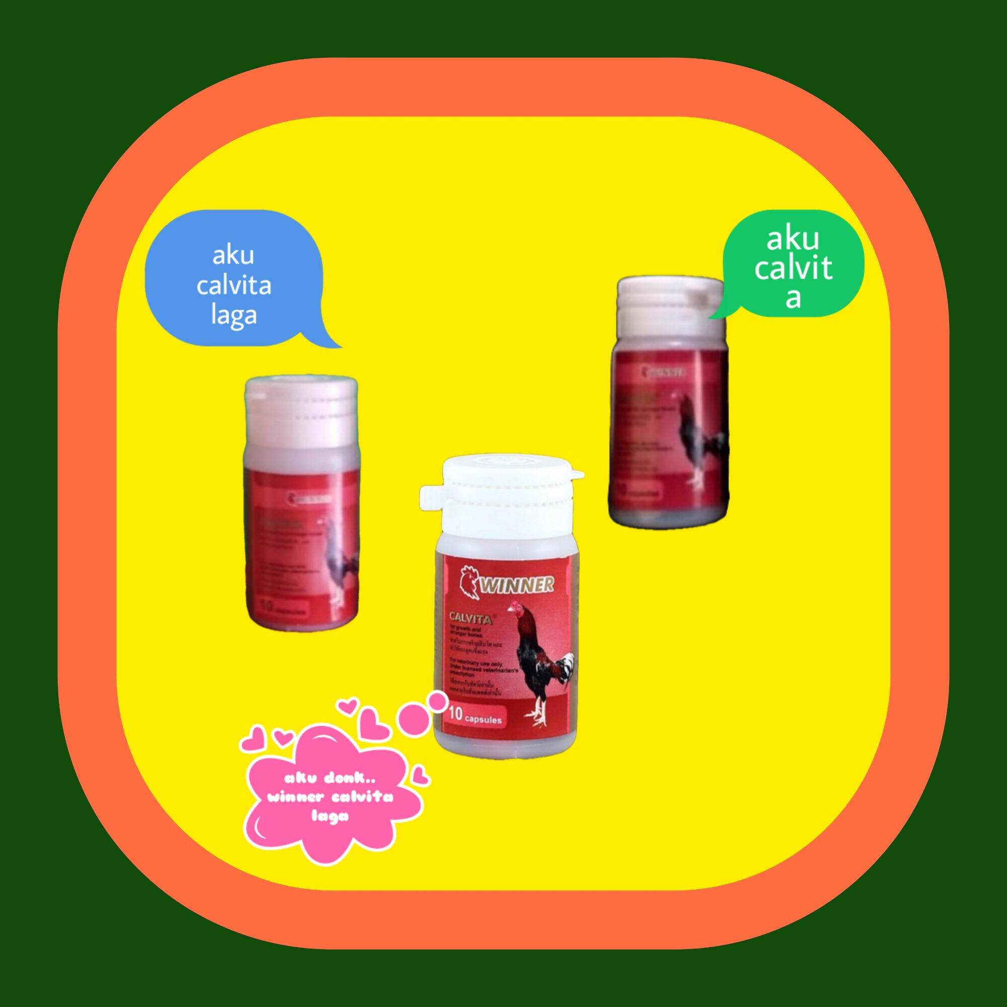 2 botol calvita laga winner 20 vitamin calcium obat ayam burung lumpuh ...