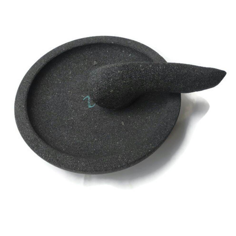 Cobek dan ulekan batu merapi asli 30cm / cowek cowet dan ulegan batu ...