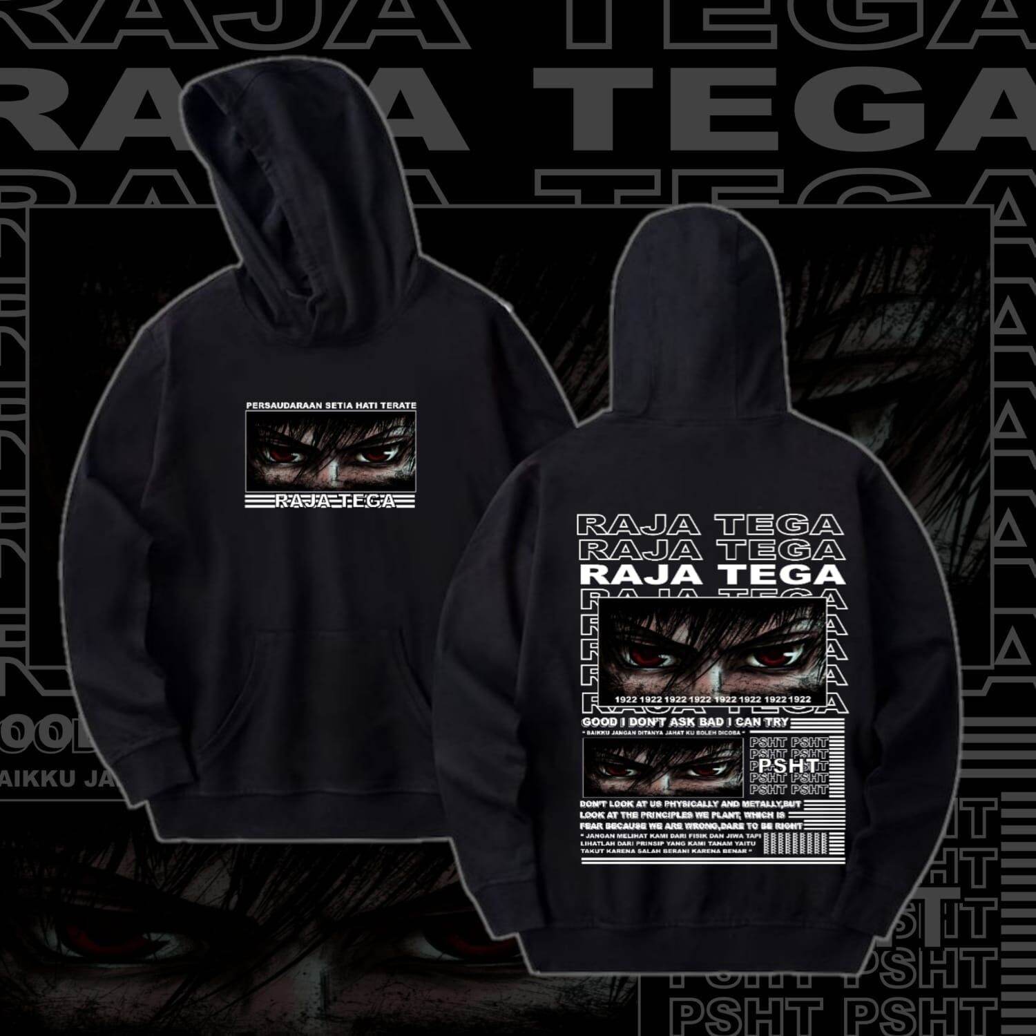 HOODIE PSHT DESAIN TERBAIK RAJA TEGA | SABLON DEPAN TULISAN LATIN ...