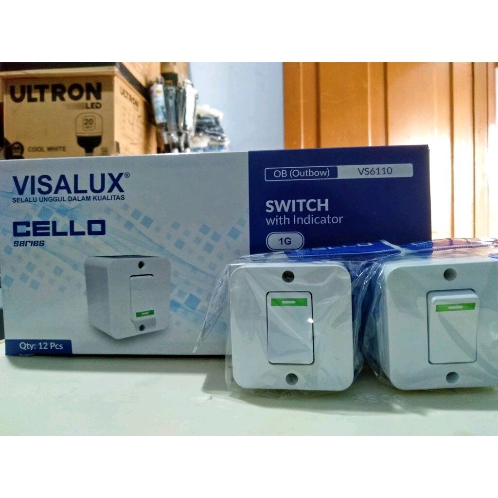 VISALUX Saklar lampu tunggal OB + Indikator ENGKEL CELLO CLO-VS6110 PAKET 12 Pcs | Lazada Indonesia