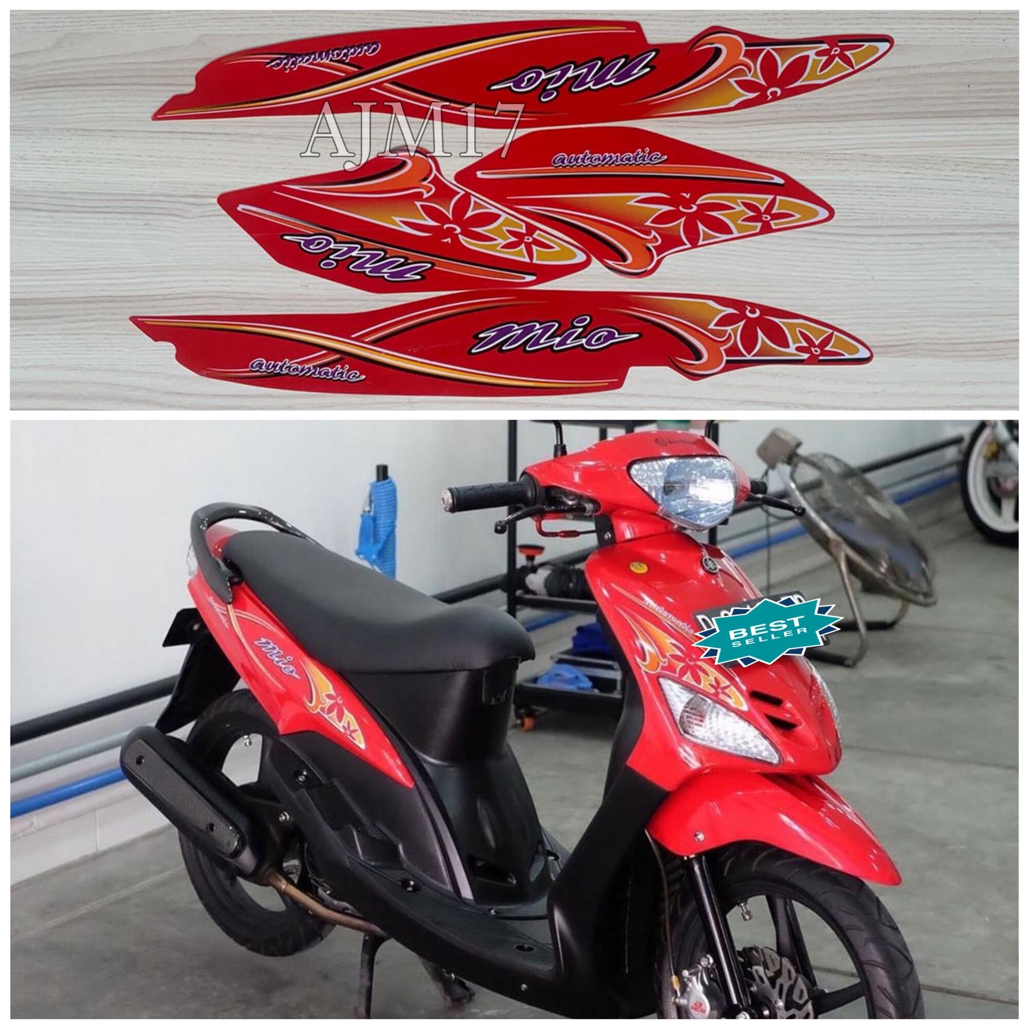STIKER STRIPING MIO SPORTY 2004 MERAH | Lazada Indonesia