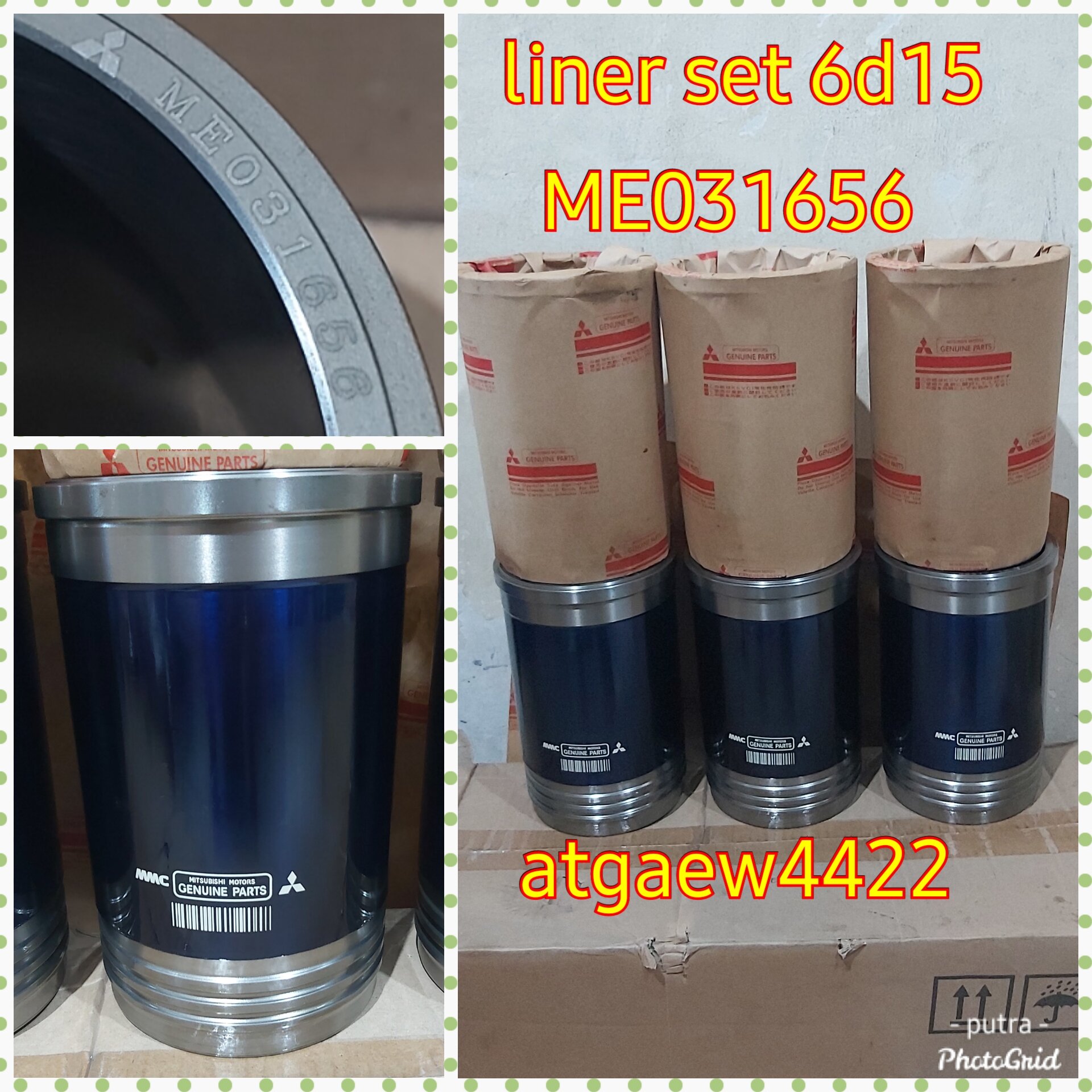 boring liner mitsubishi fuso 6d15 harga 1set 6pc asli taiwan | Lazada ...