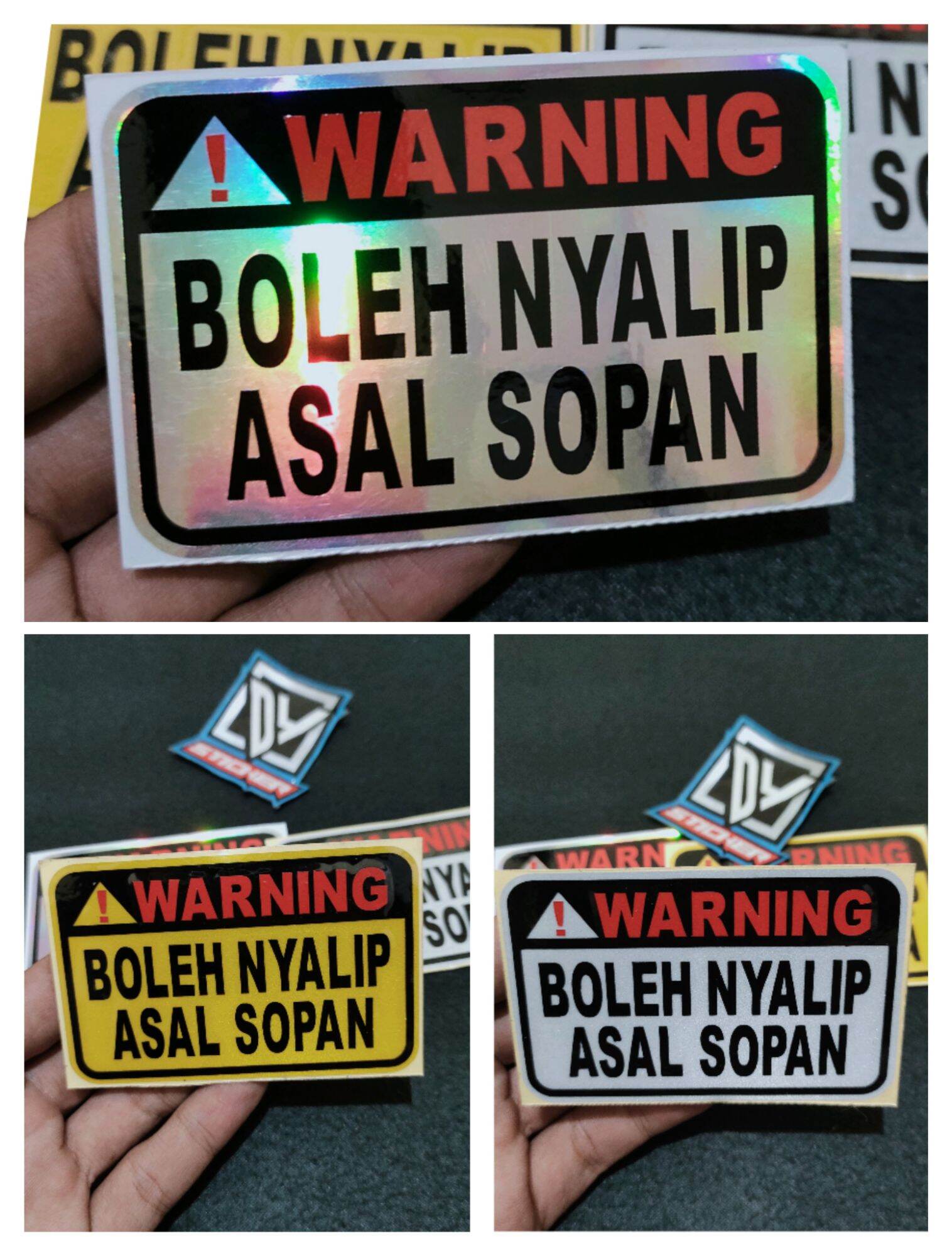 STICKER WARNING BOLEH NYALIP ASAL SOPAN CUTTING | Lazada Indonesia