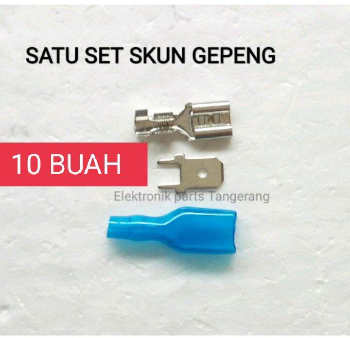 (SATU SET) SKUN KABEL (UK 6.3mm) SKUN GEPENG CABLE GEPENG SOKET SKUN ...