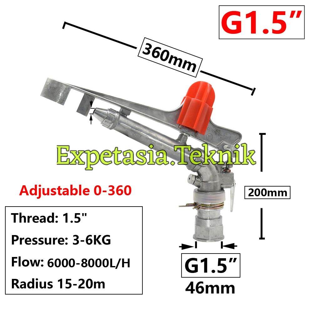 sprinkler big gun py 30 dan py 40 ukuran 1,5 inch dan 2 inch sprinkler ...